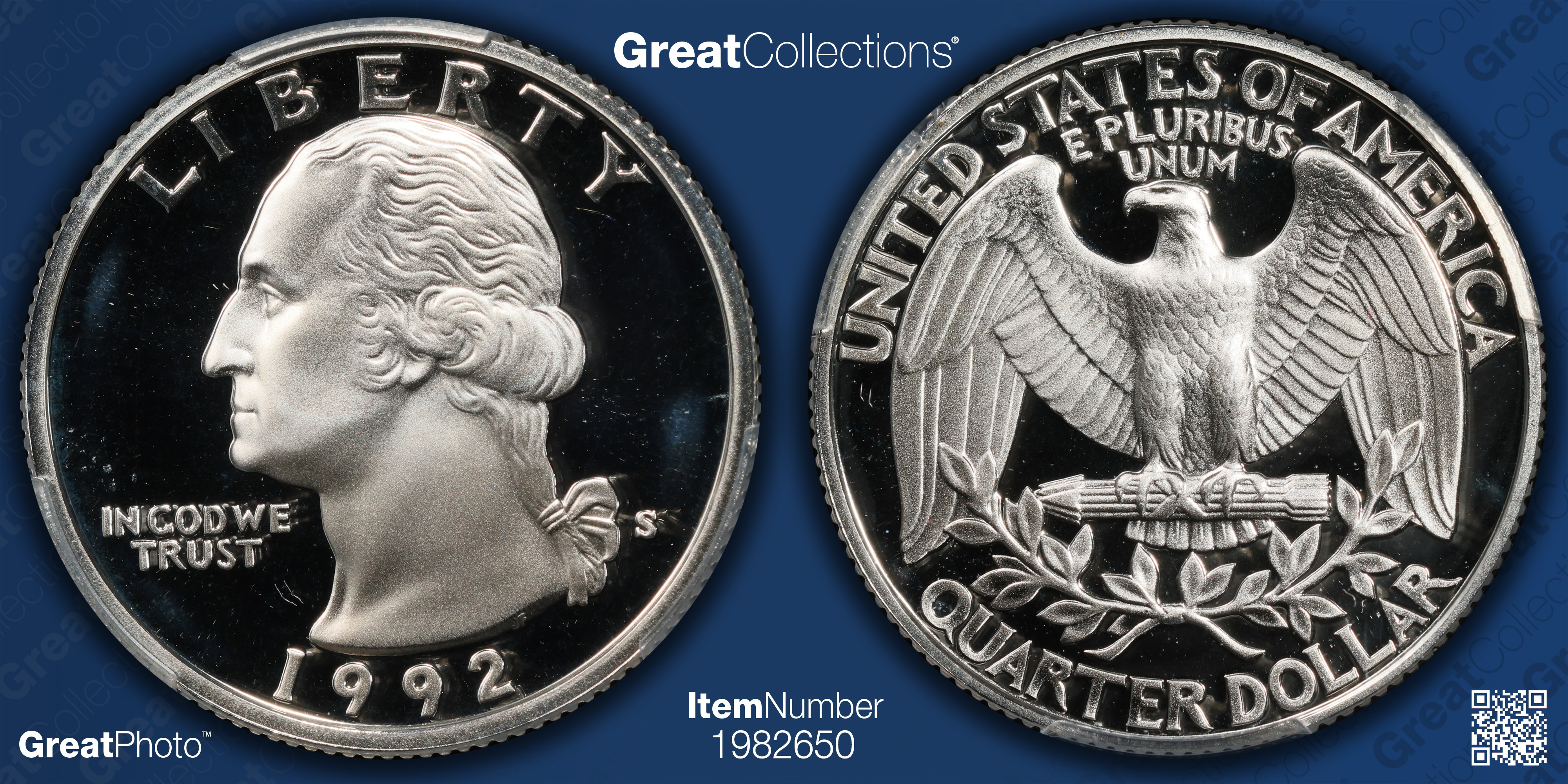 1992-S Washington Quarter Silver PCGS Proof-70 DCAM (Item 1982650 ...