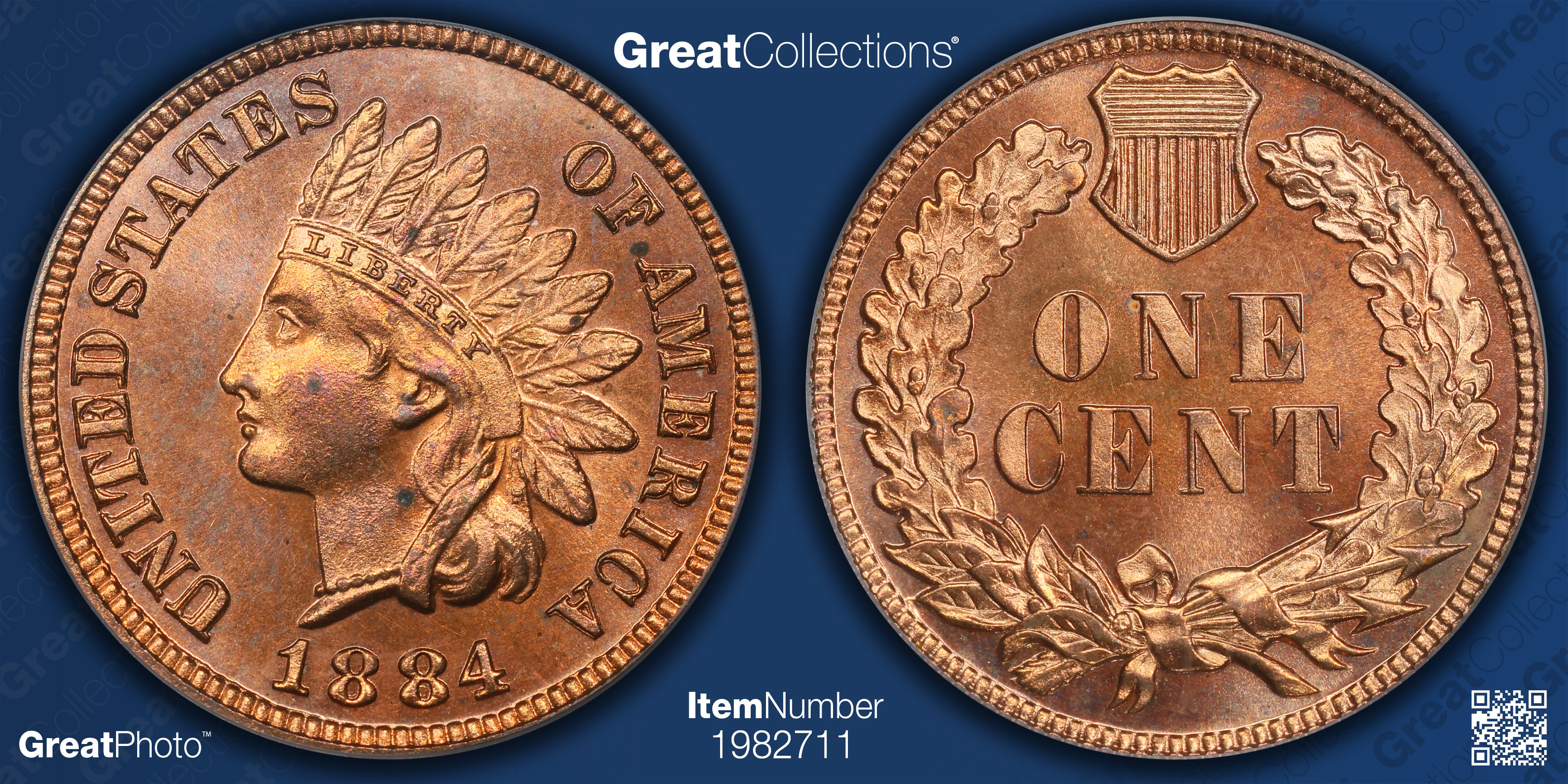1884 Indian Cent PCGS Proof-63 RD (Item 1982711) | GreatCollections ...