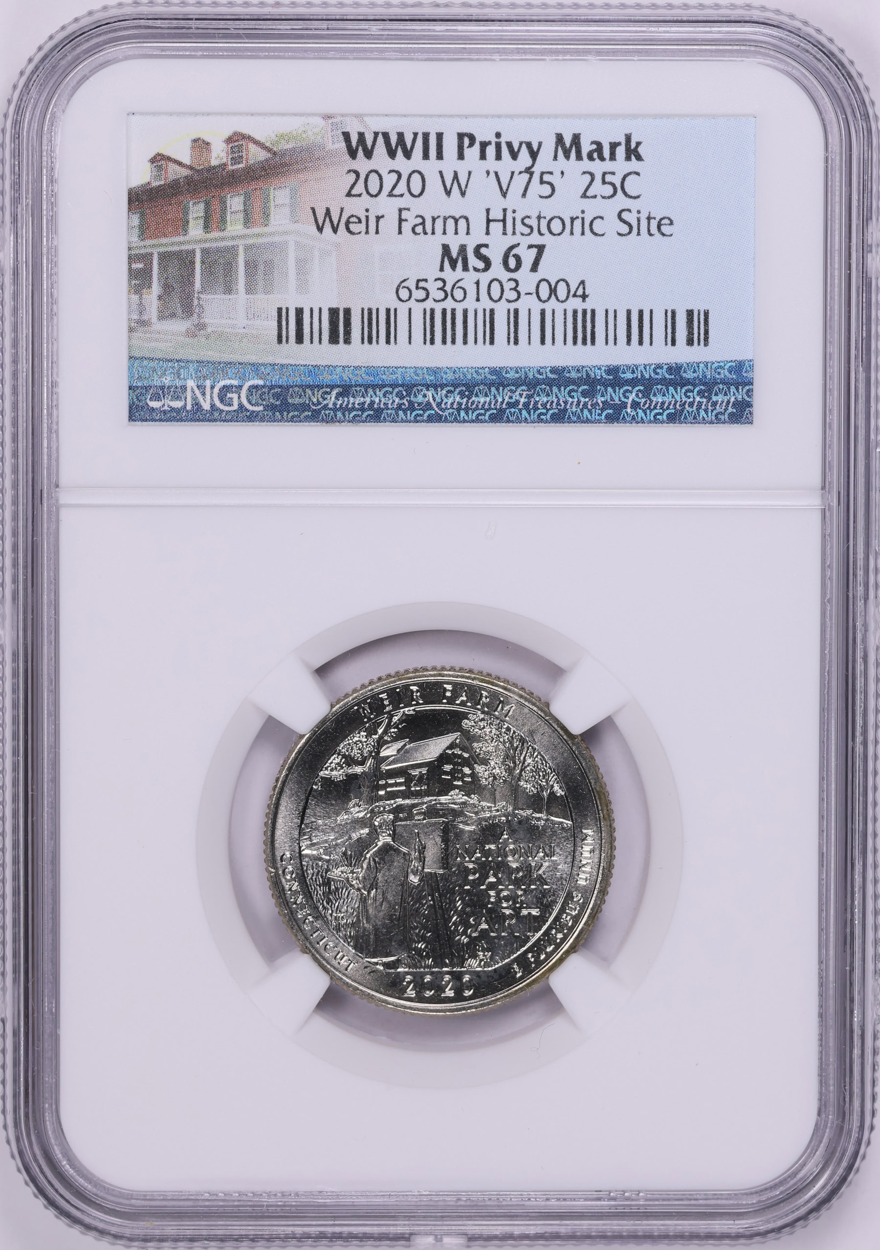 2020-W America the Beautiful Quarter Weir Farm Historic Site V75 Privy ...