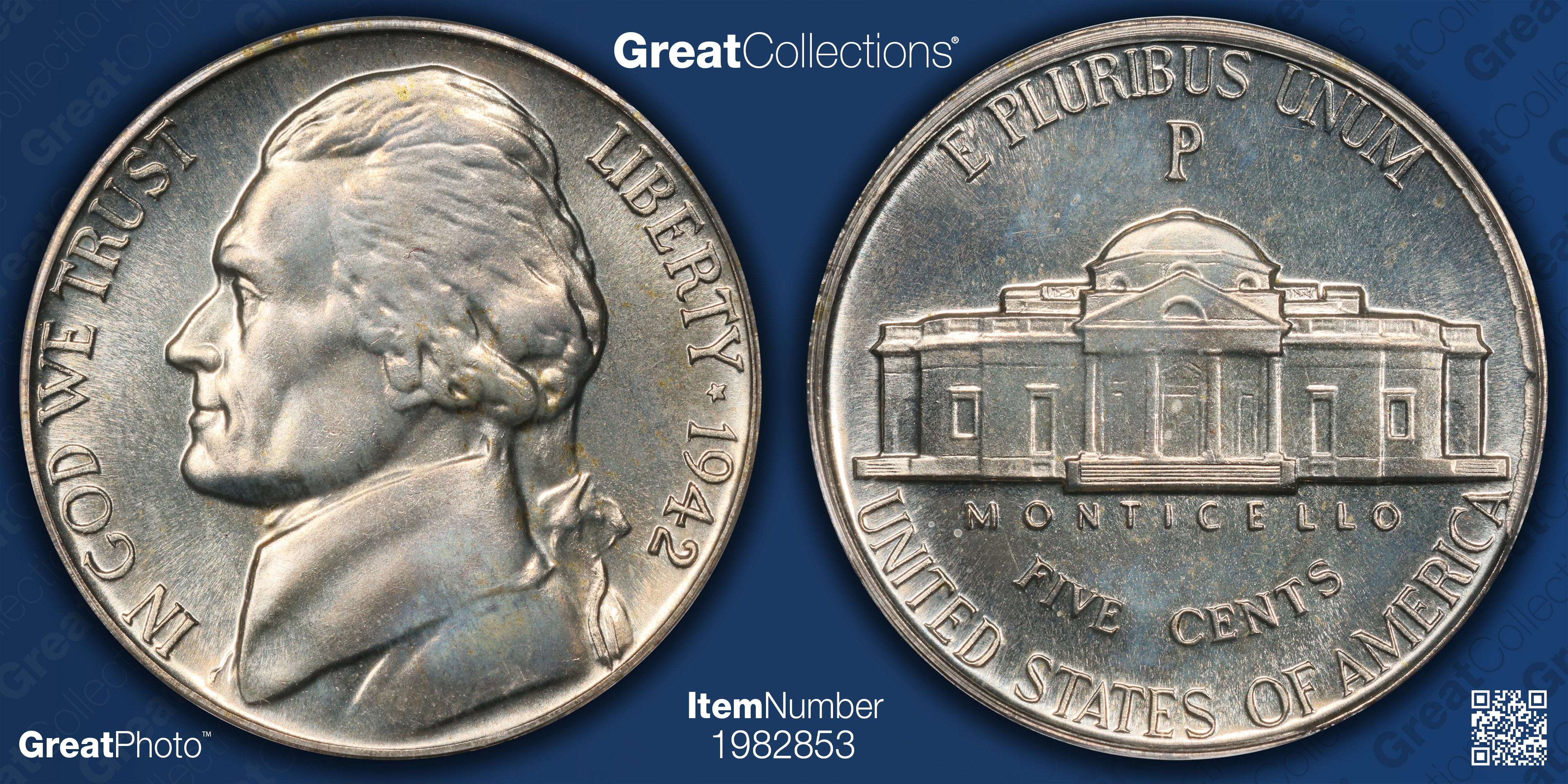 1942-P Jefferson Nickel Type 2 PCGS Proof-66 OGH (Item 1982853 ...