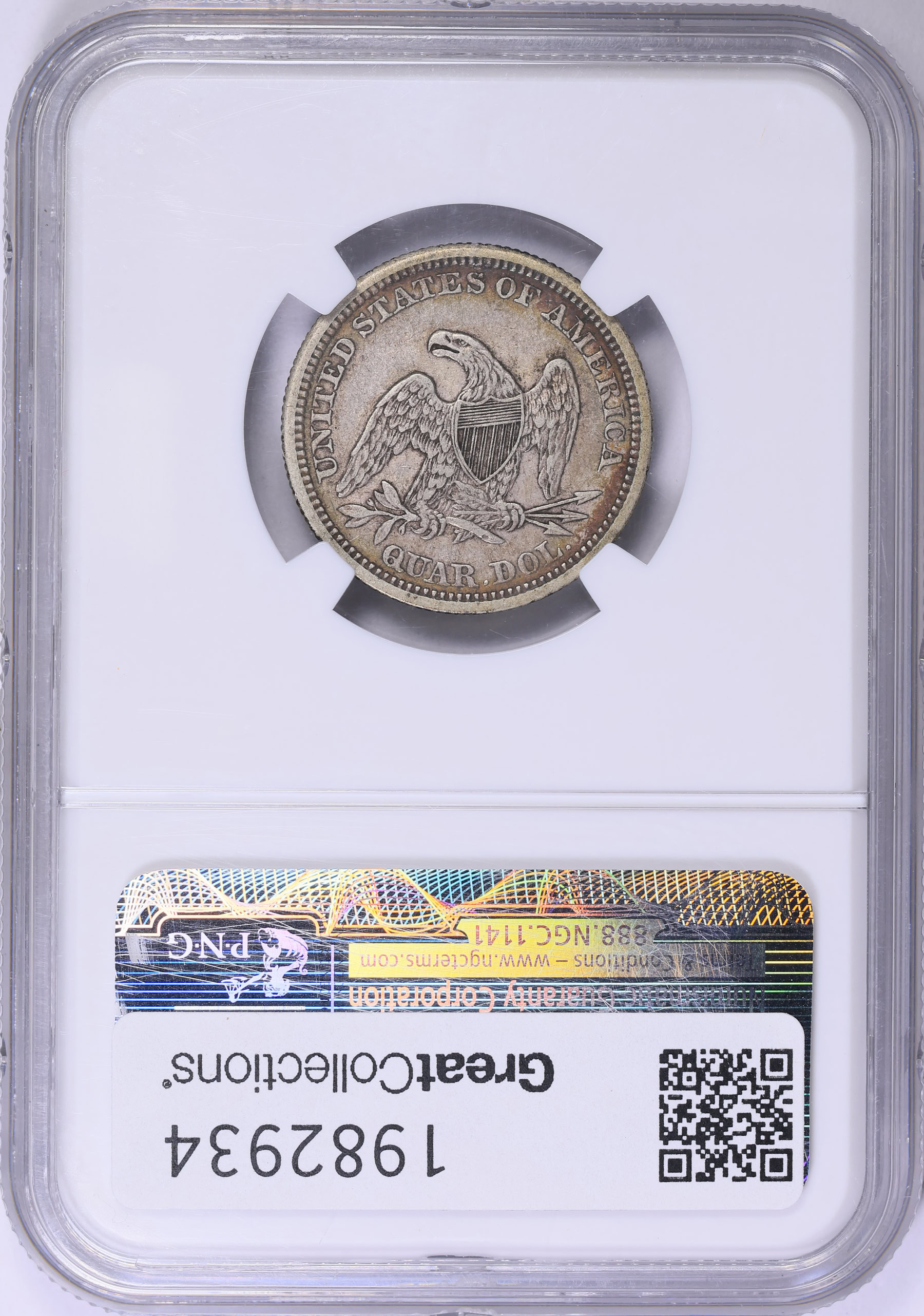 1864 Seated Liberty Quarter NGC XF-45 (Item 1982934) | GreatCollections ...