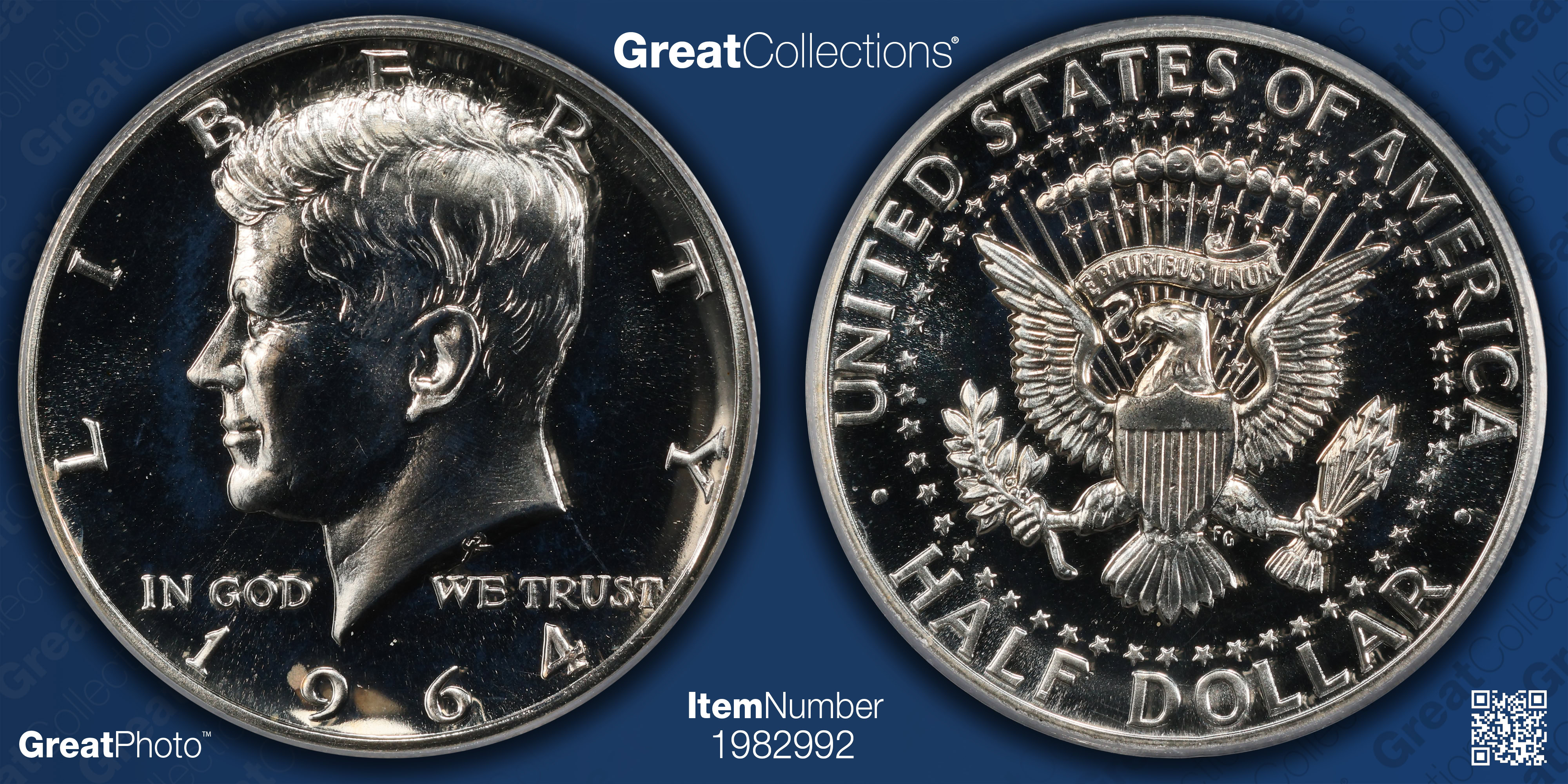 1964 Kennedy Half Dollar Accented Hair PCGS Proof-69 (Item 1982992 ...