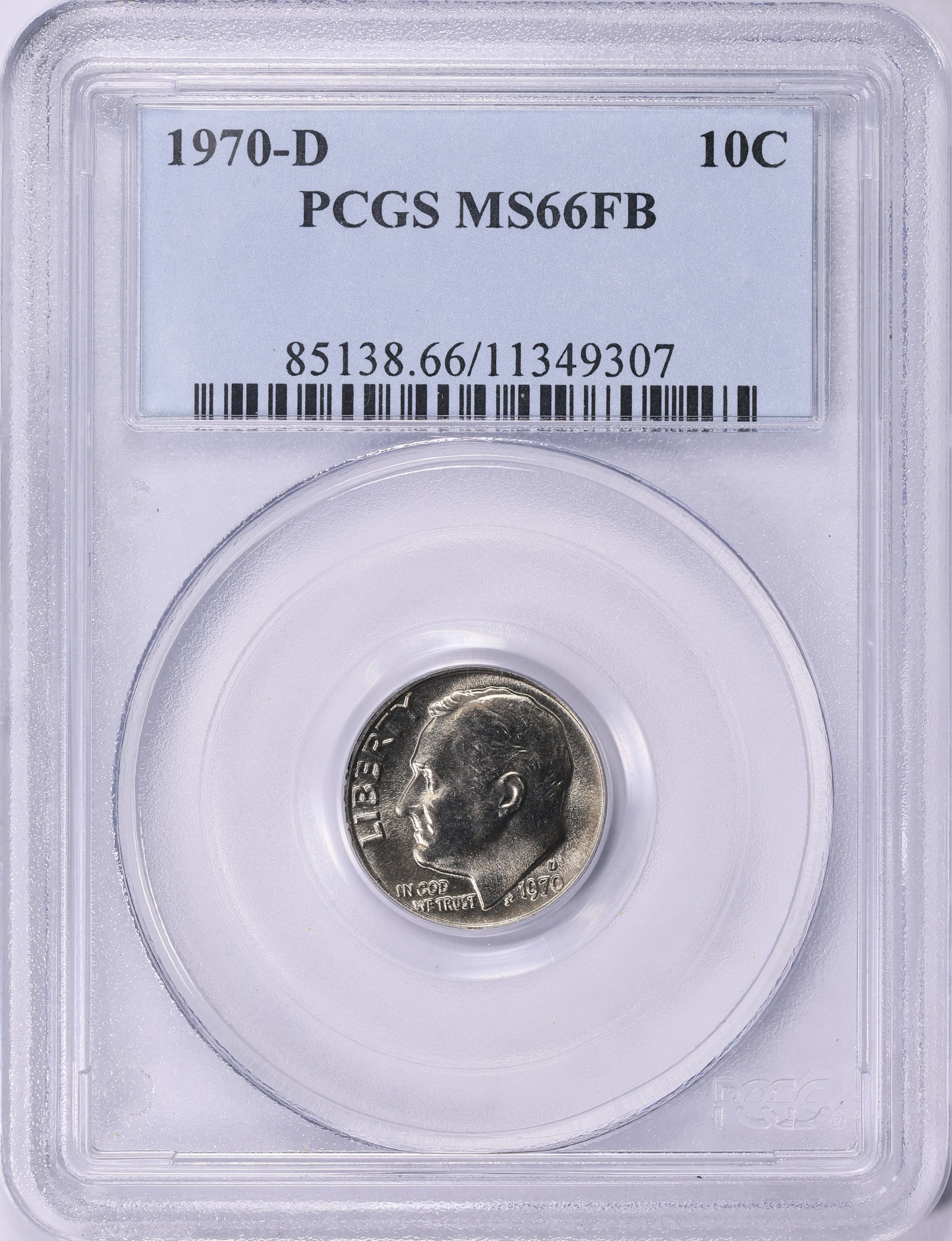 1970-D Roosevelt Dime PCGS MS-66 FB (Item 1983077) | GreatCollections ...