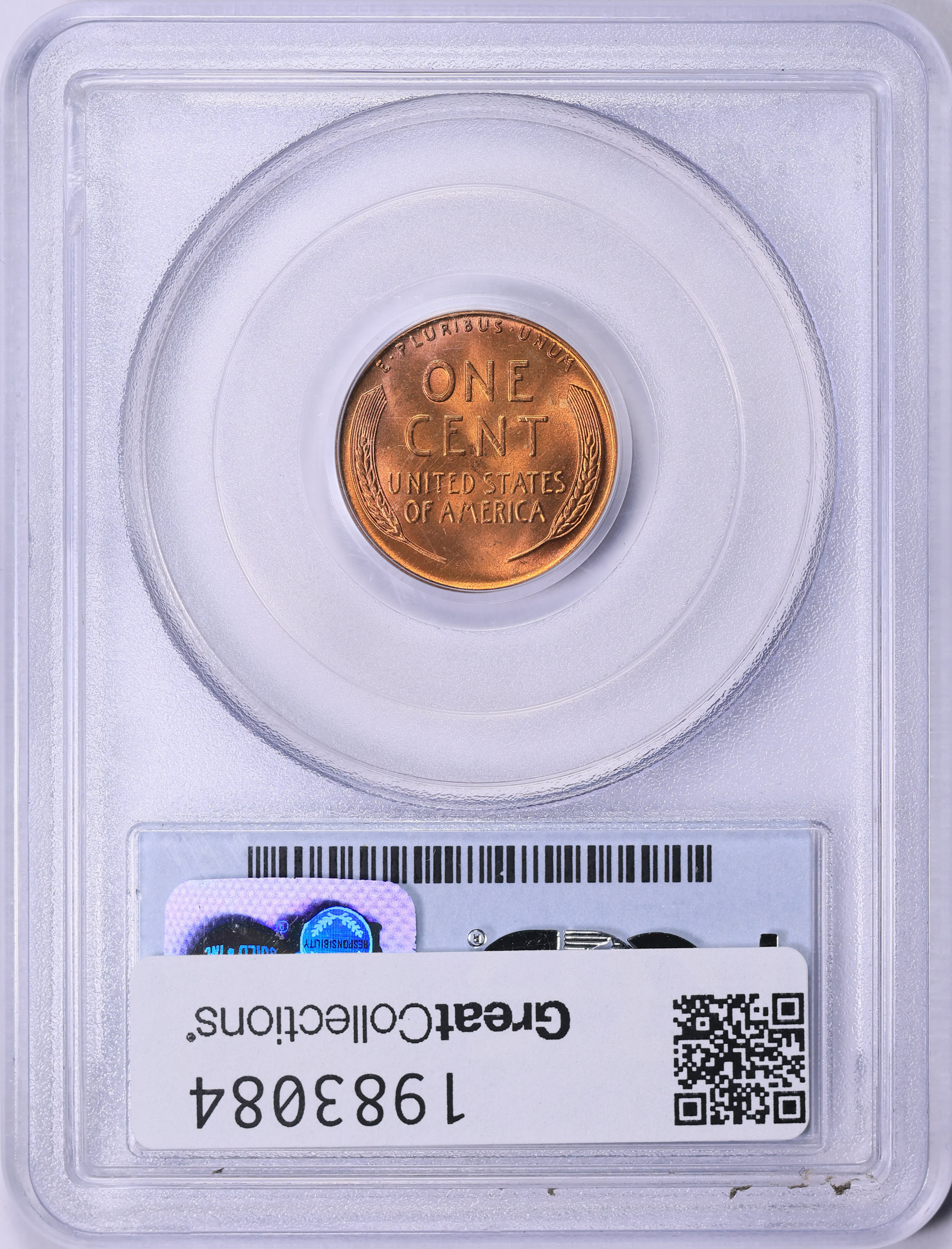 1958 Lincoln Cent PCGS MS-67 RD (Item 1983084) | GreatCollections Coin ...