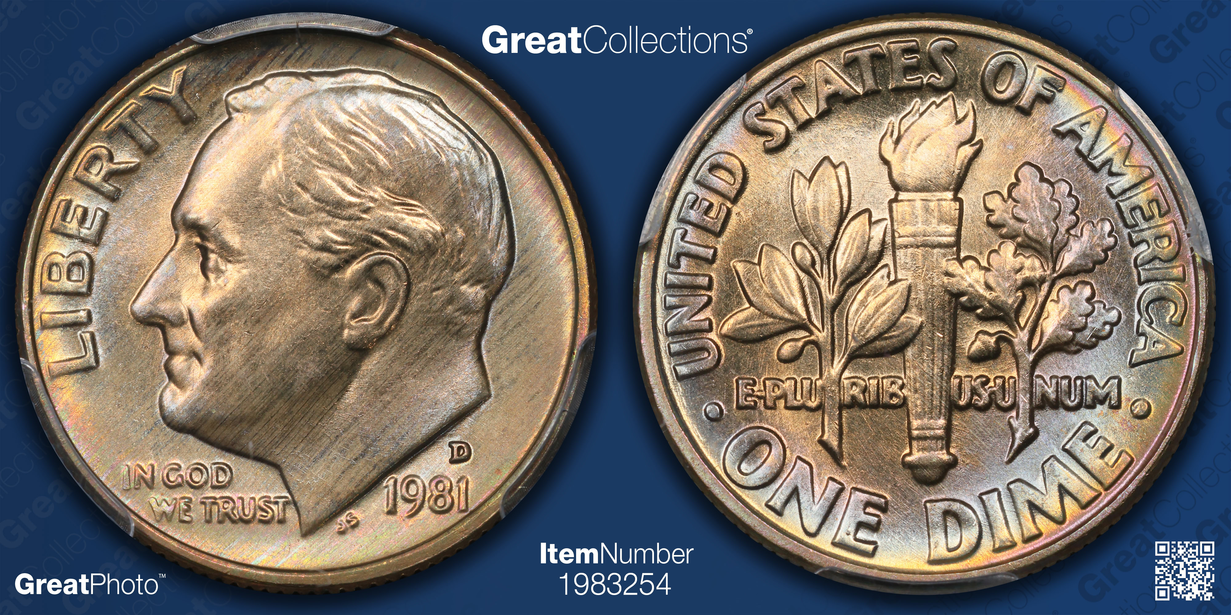 1981-D Roosevelt Dime PCGS MS-67 FB (Toned) (Item 1983254 ...