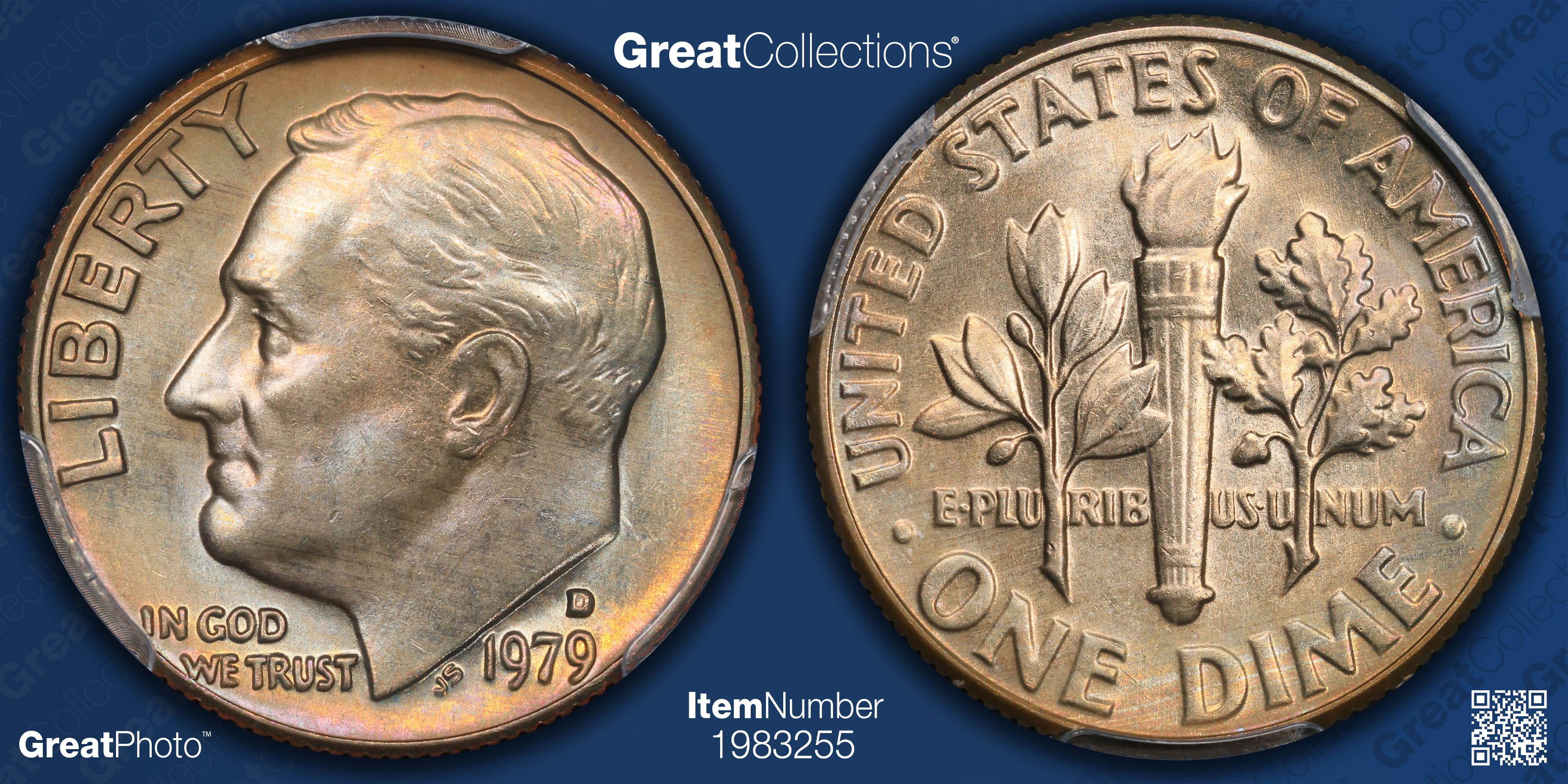 1979-D Roosevelt Dime PCGS MS-66 (Toned) (Item 1983255 ...