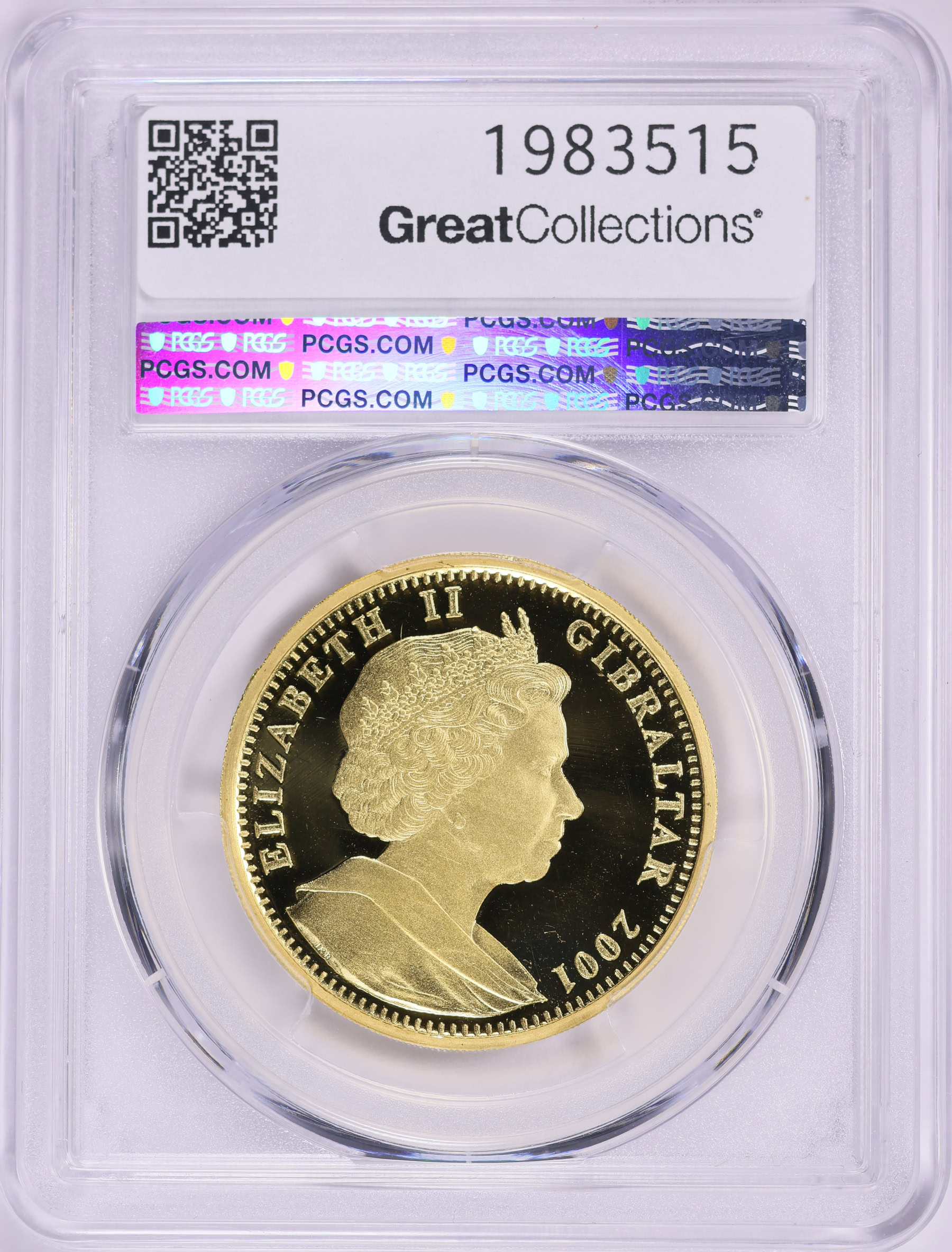 Gibraltar 2001 Gold Royal KM-901 PCGS Proof-69 DCAM (AGW = 1 Oz.) (Item ...