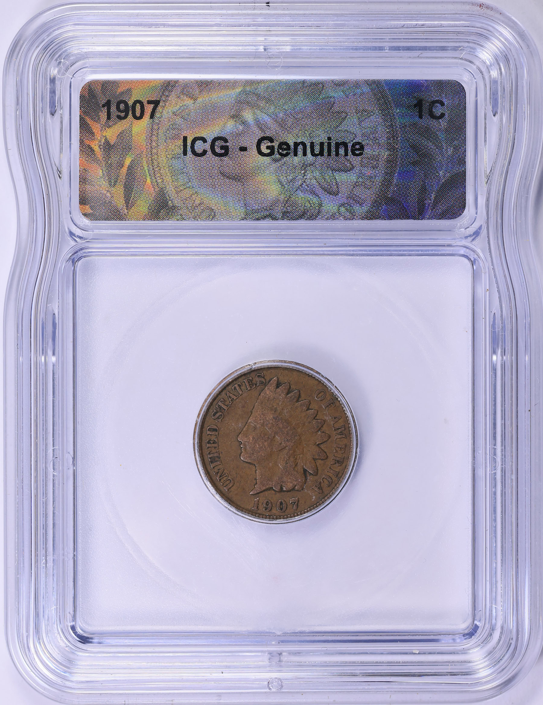 1907 Indian Cent ICG Genuine (Item 1983594) | GreatCollections Coin ...