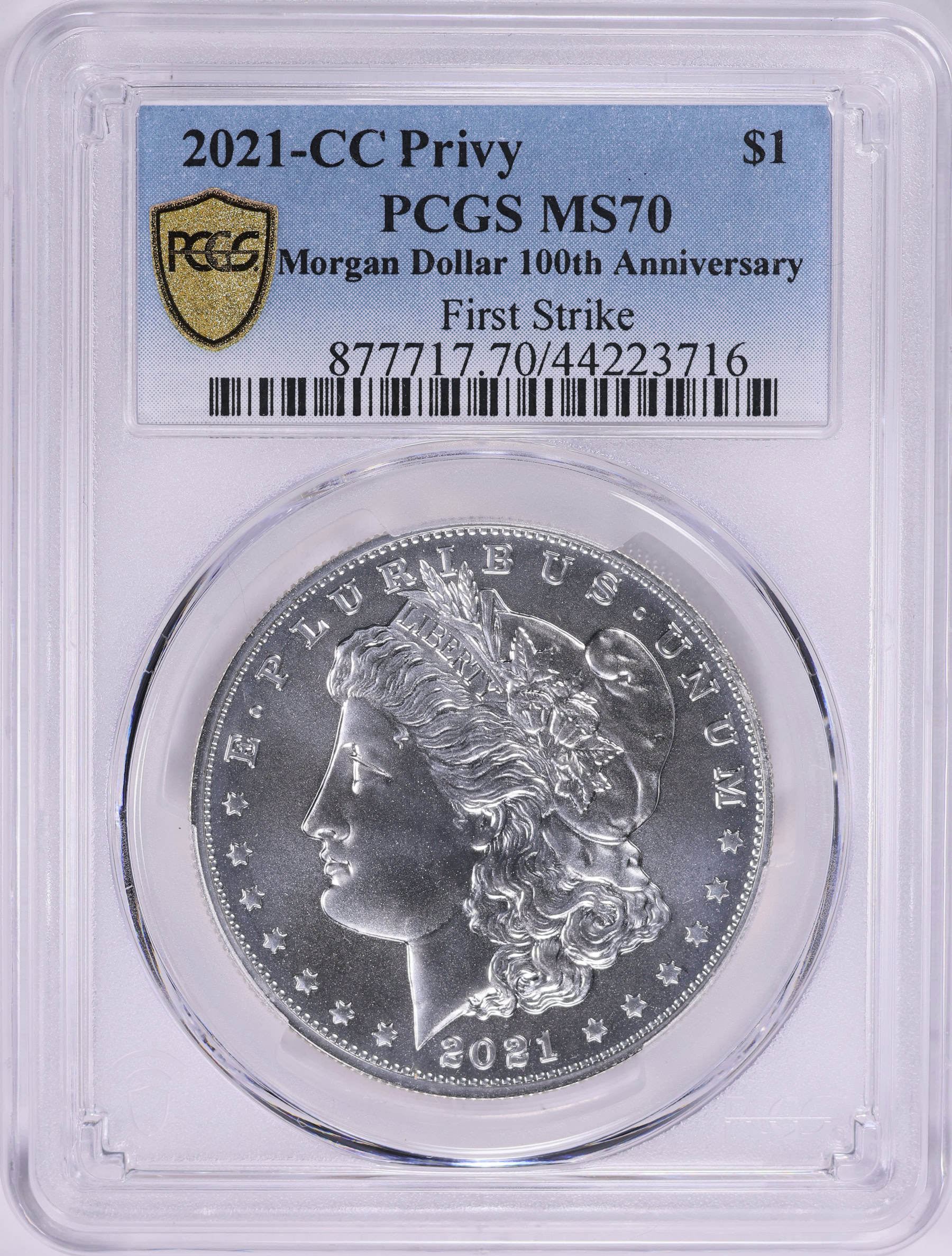 2021-CC Morgan Silver Dollar CC Privy 100th Anniversary First Strike ...