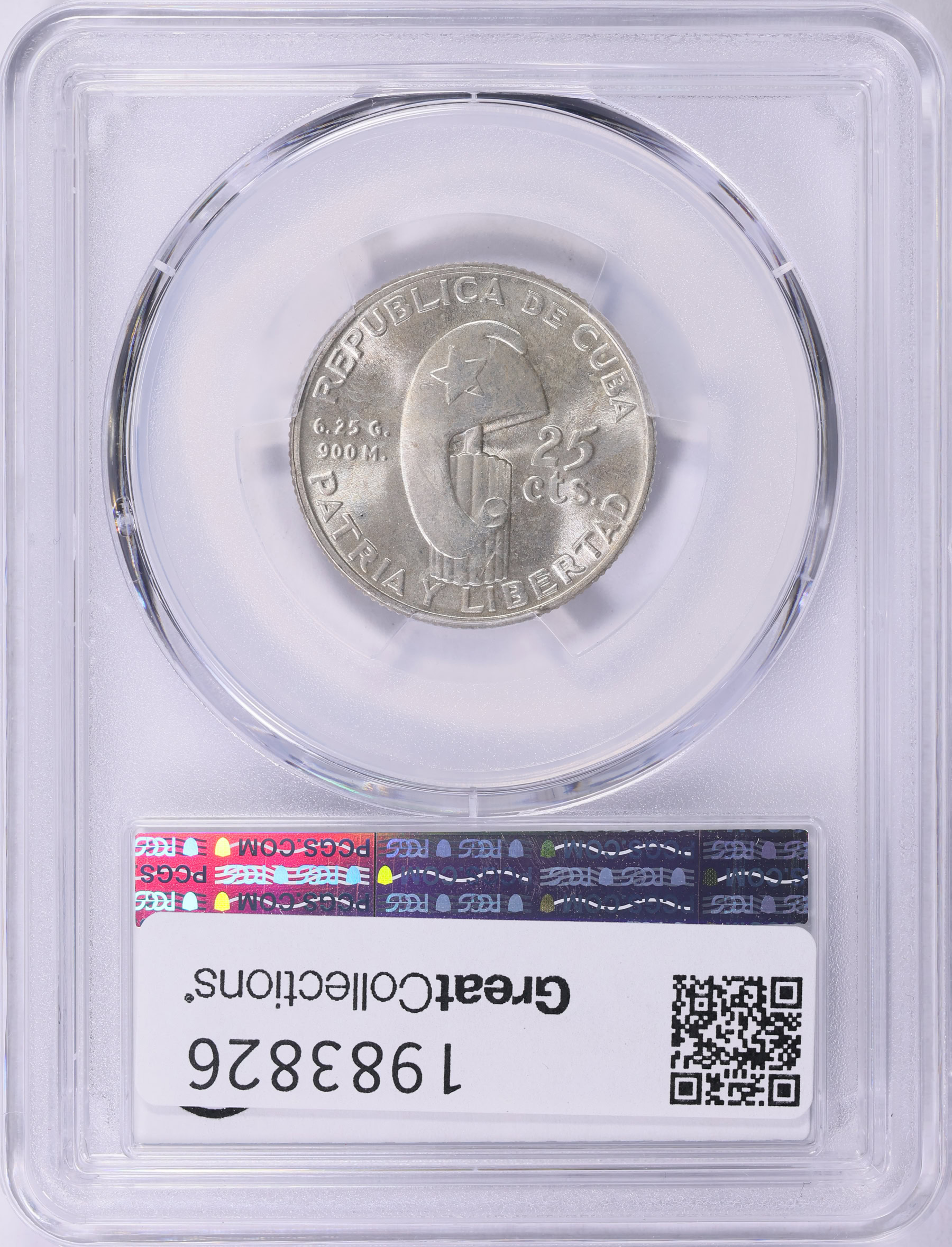 Cuba 1953 Silver 25 Centavos Birth of Jose Marti Centennial KM-27 PCGS ...