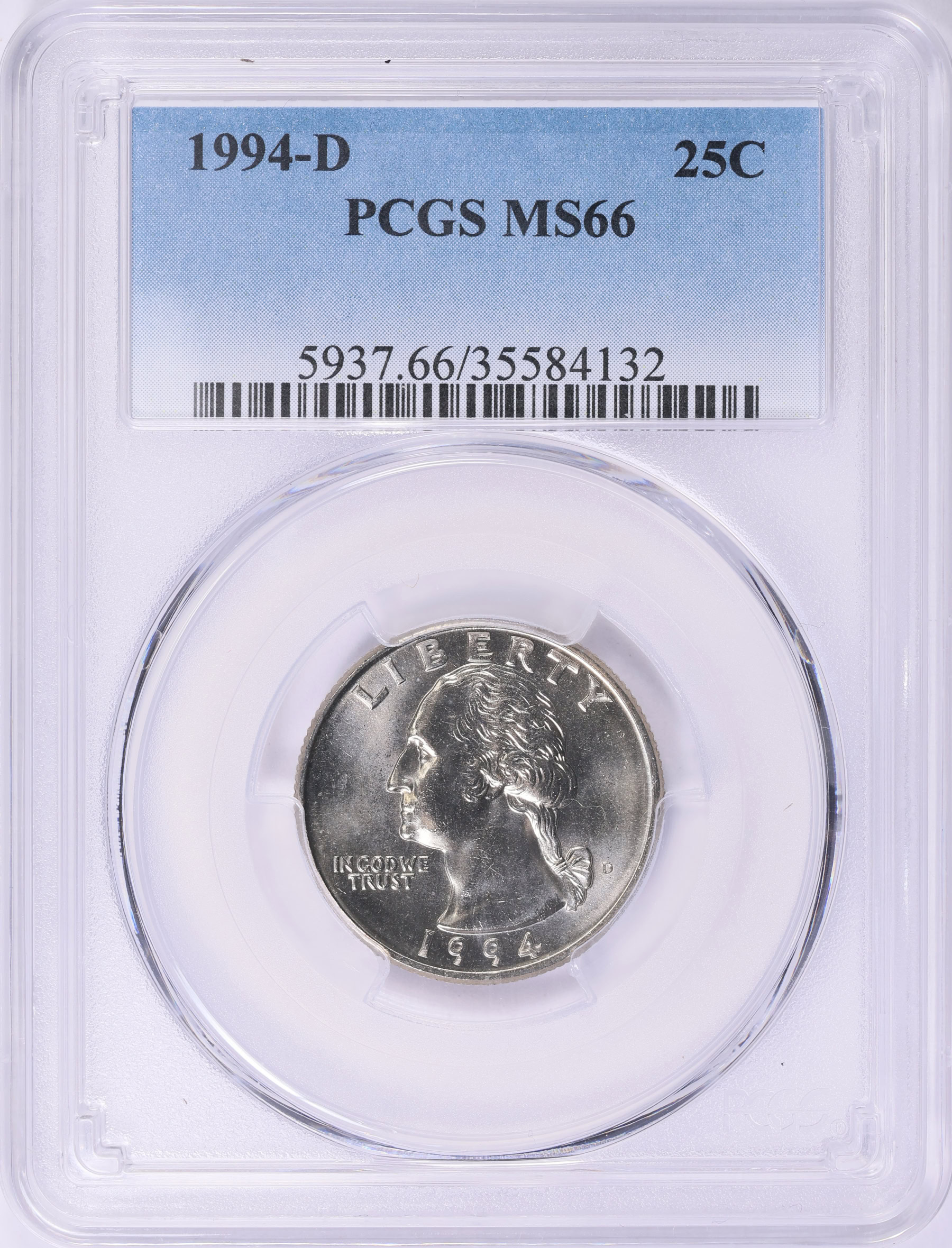 1994-D Washington Quarter PCGS MS-66 (Item 1984054) | GreatCollections ...