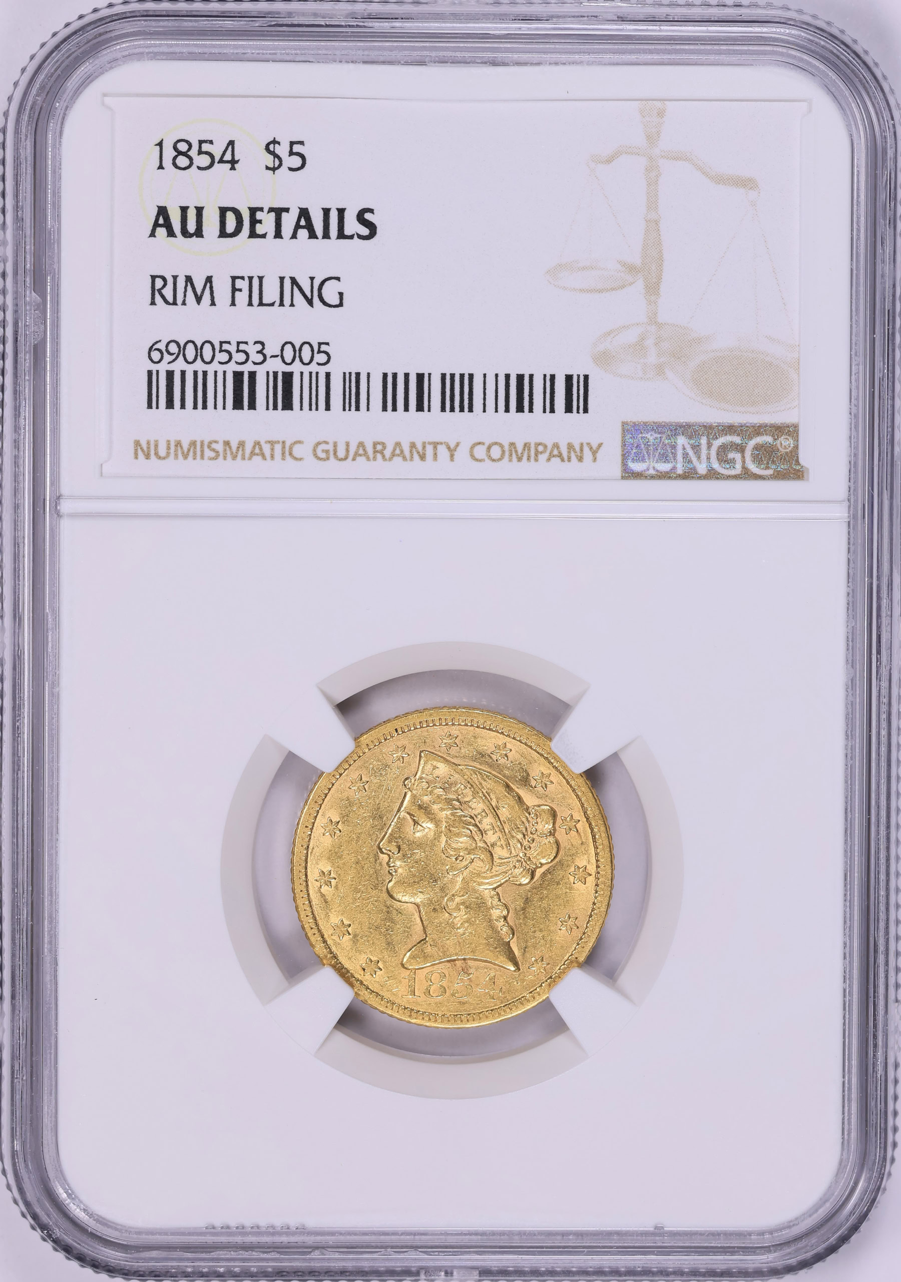1854 Liberty Gold Half Eagle NGC AU Details (Item 1984261 ...