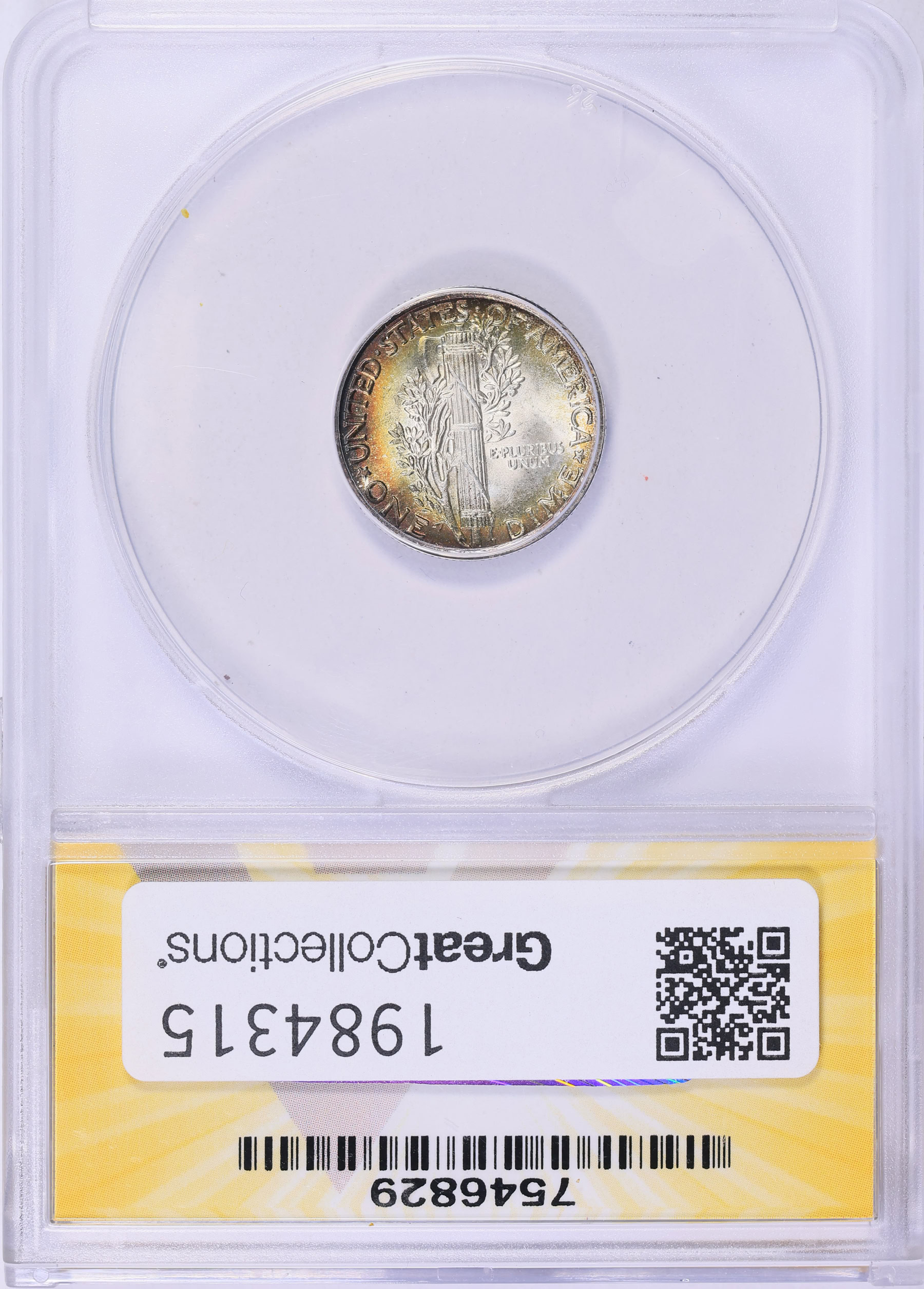 1942 Mercury Dime ANACS MS-65 FB (Toned) (Item 1984315 ...