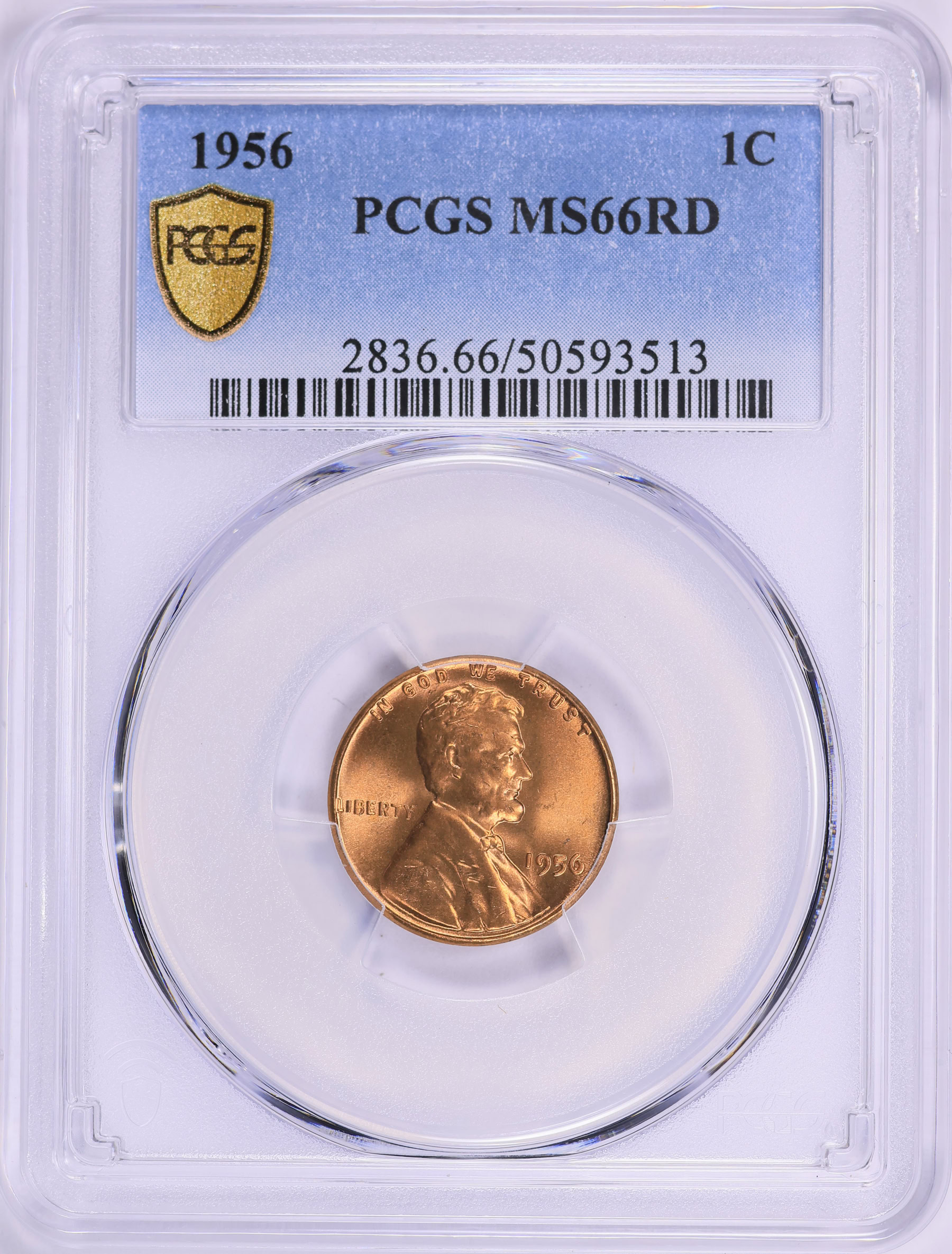 1956 Lincoln Cent PCGS MS-66 RD (Item 1984347) | GreatCollections Coin ...