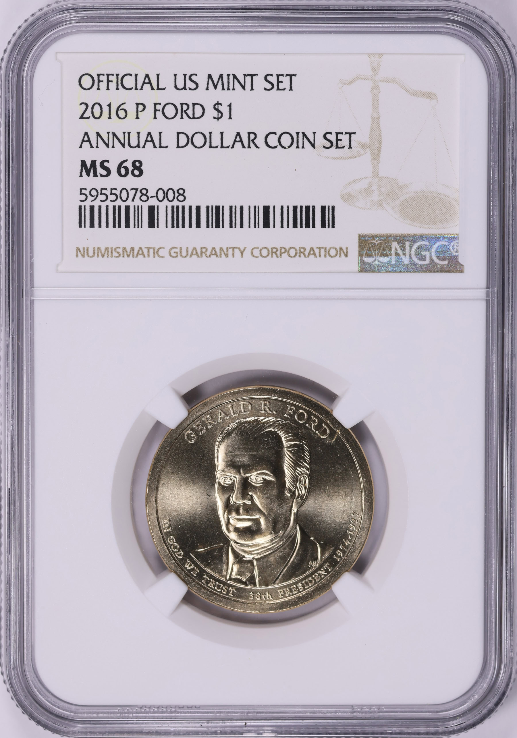 2016-P Presidential Dollar Gerald R. Ford (From the Annual Dollar Coin ...