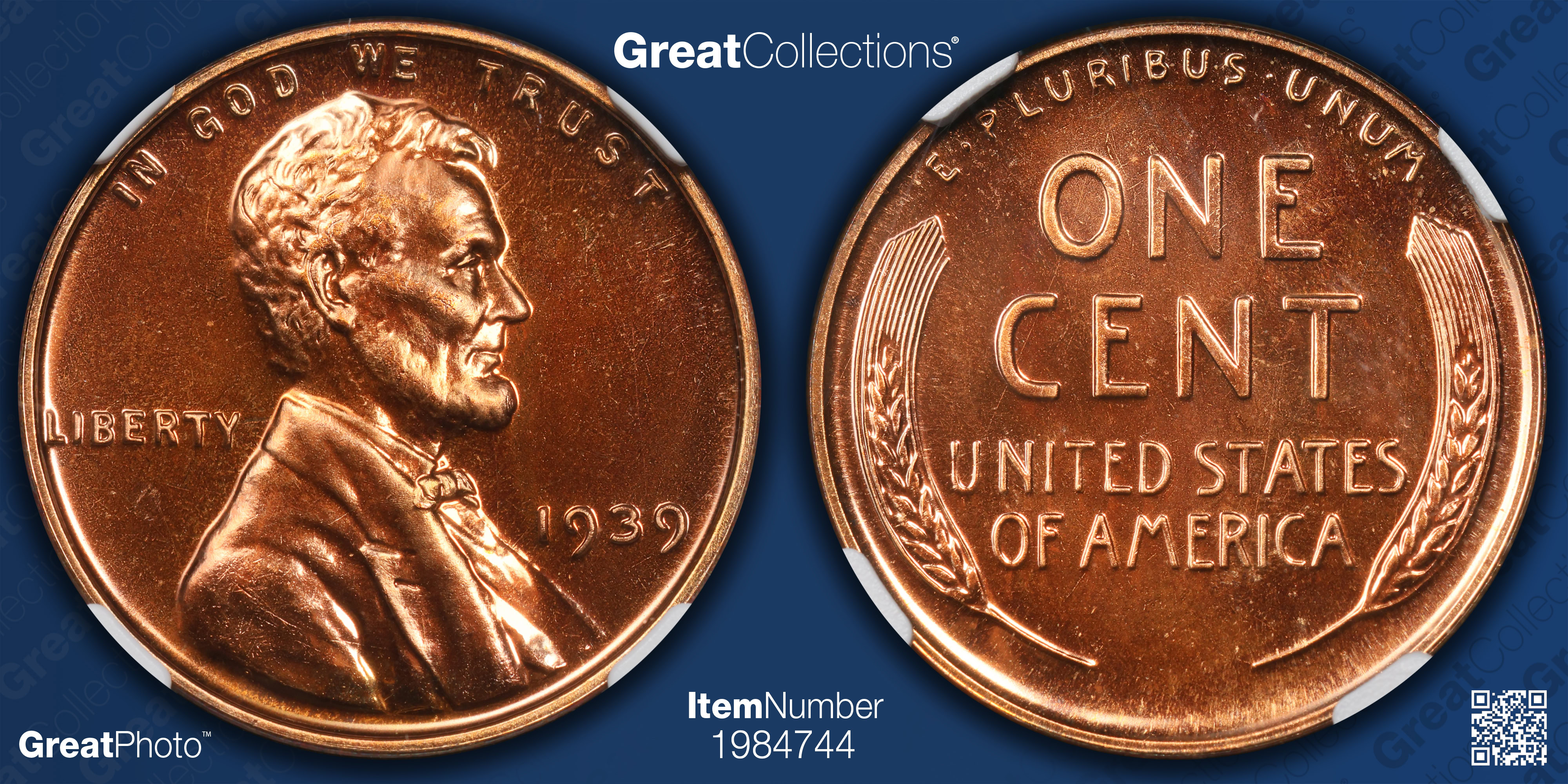1939 Lincoln Cent NGC Proof-67 RD (Item 1984744) | GreatCollections ...