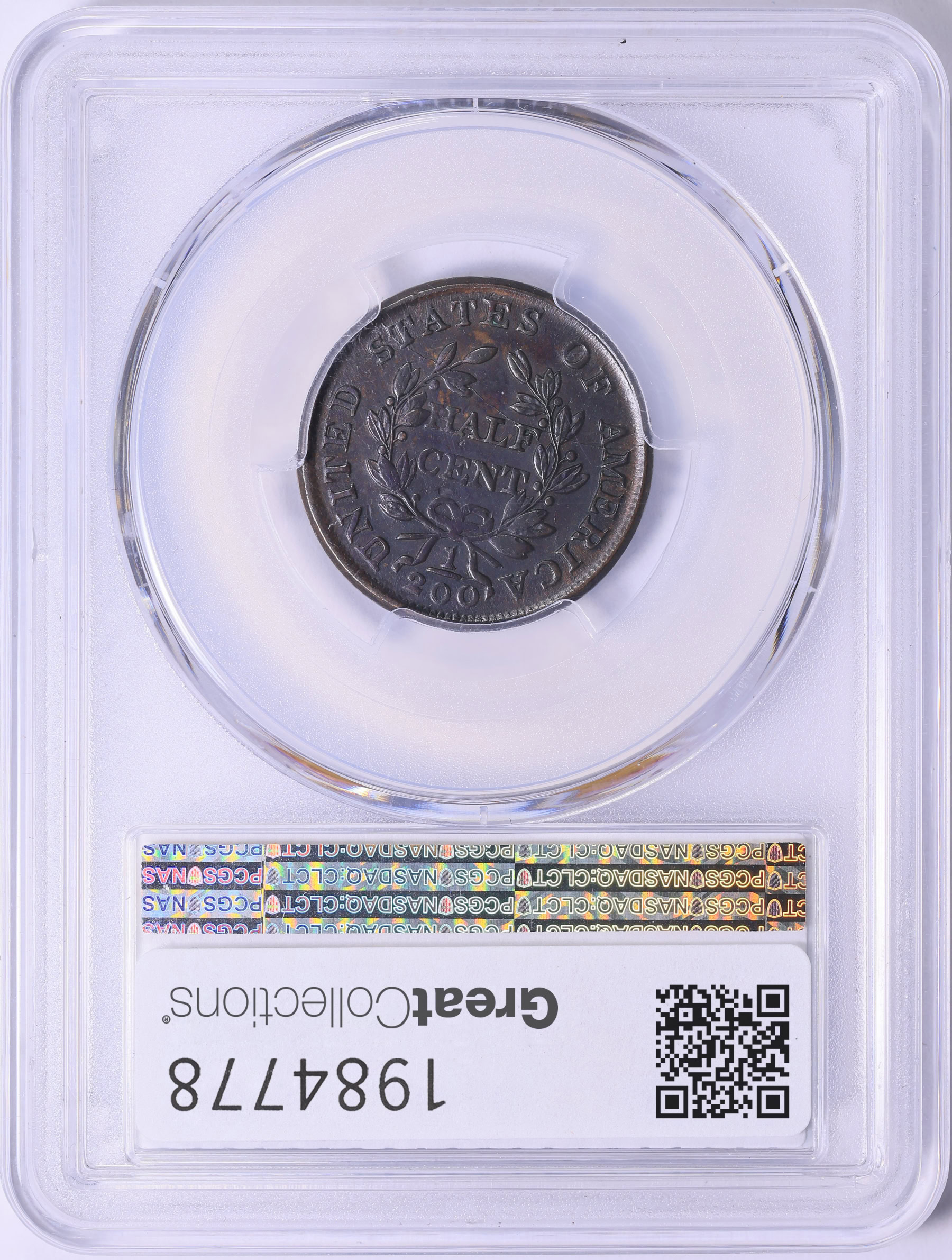 1803 Draped Bust Half Cent Cohen 1 PCGS AU-50 BN (Green Tree Collection ...