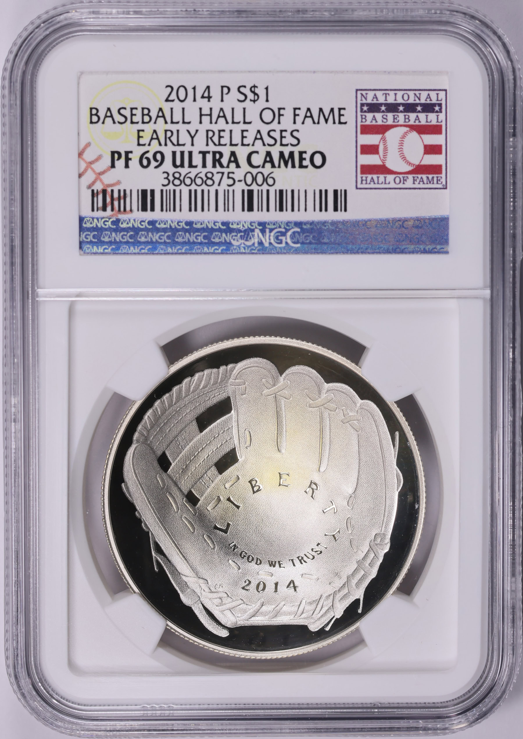 2014-P Baseball Hall of Fame Silver Dollar Early Releases NGC Proof-69 ...