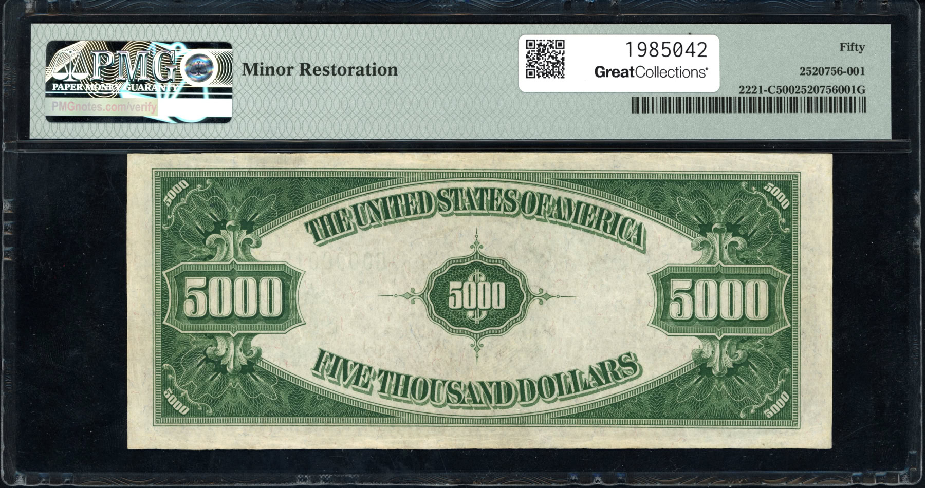 Fr. 2221-C (CA Block) 1934 $5,000 Philadelphia Federal Reserve Note ...