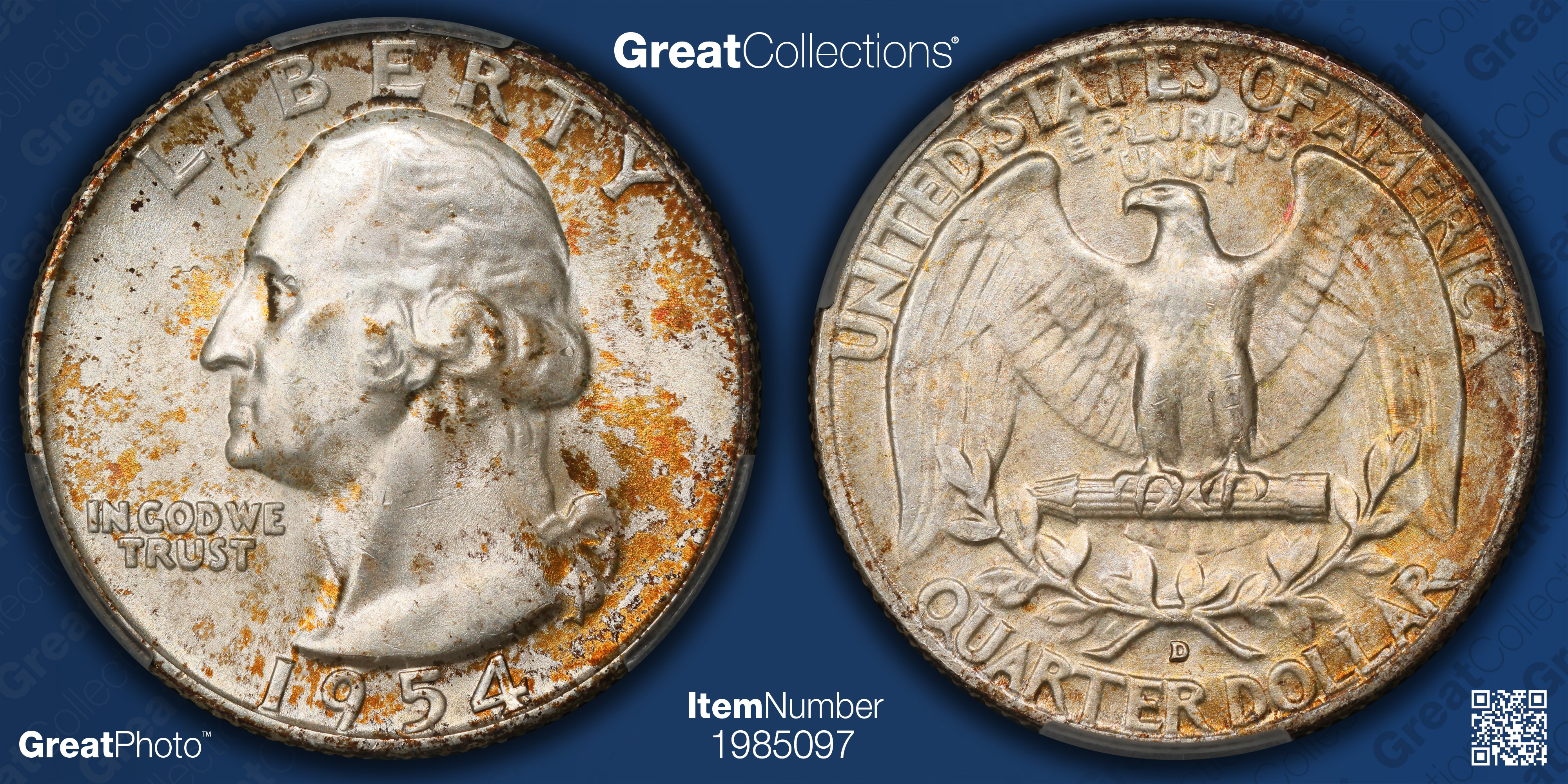 1954-D Washington Quarter CACG MS-65 (Toned) (Item 1985097 ...