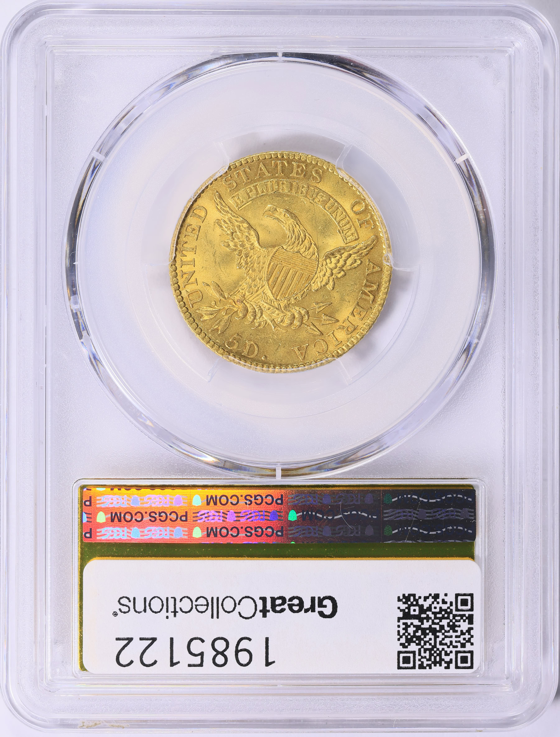 1818 Capped Head Gold Half Eagle 5D/50 BD-3 PCGS MS-64+ (CAC Green ...
