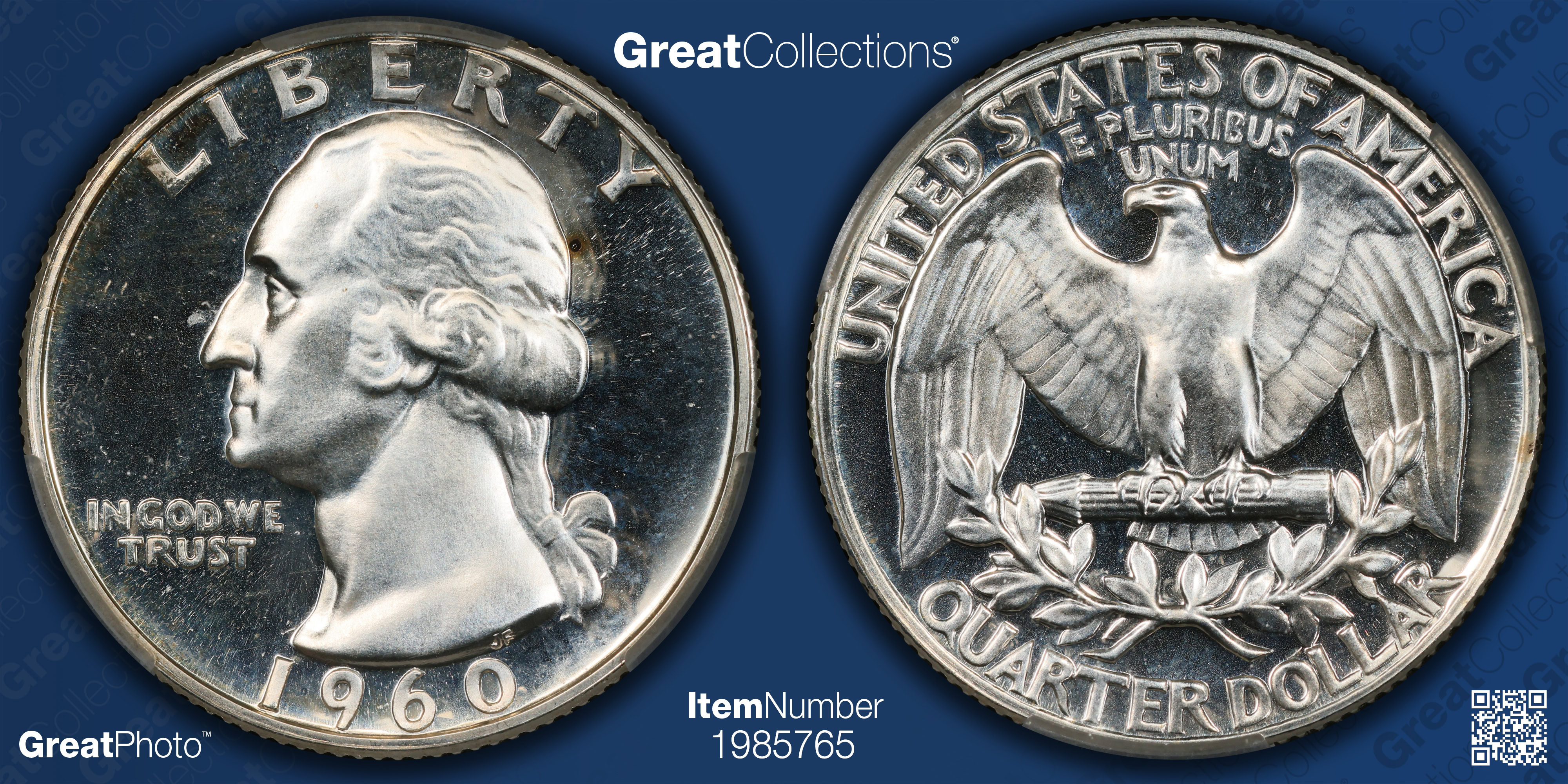 1960 Washington Quarter CACG Proof-65 CAMEO (Item 1985765 ...