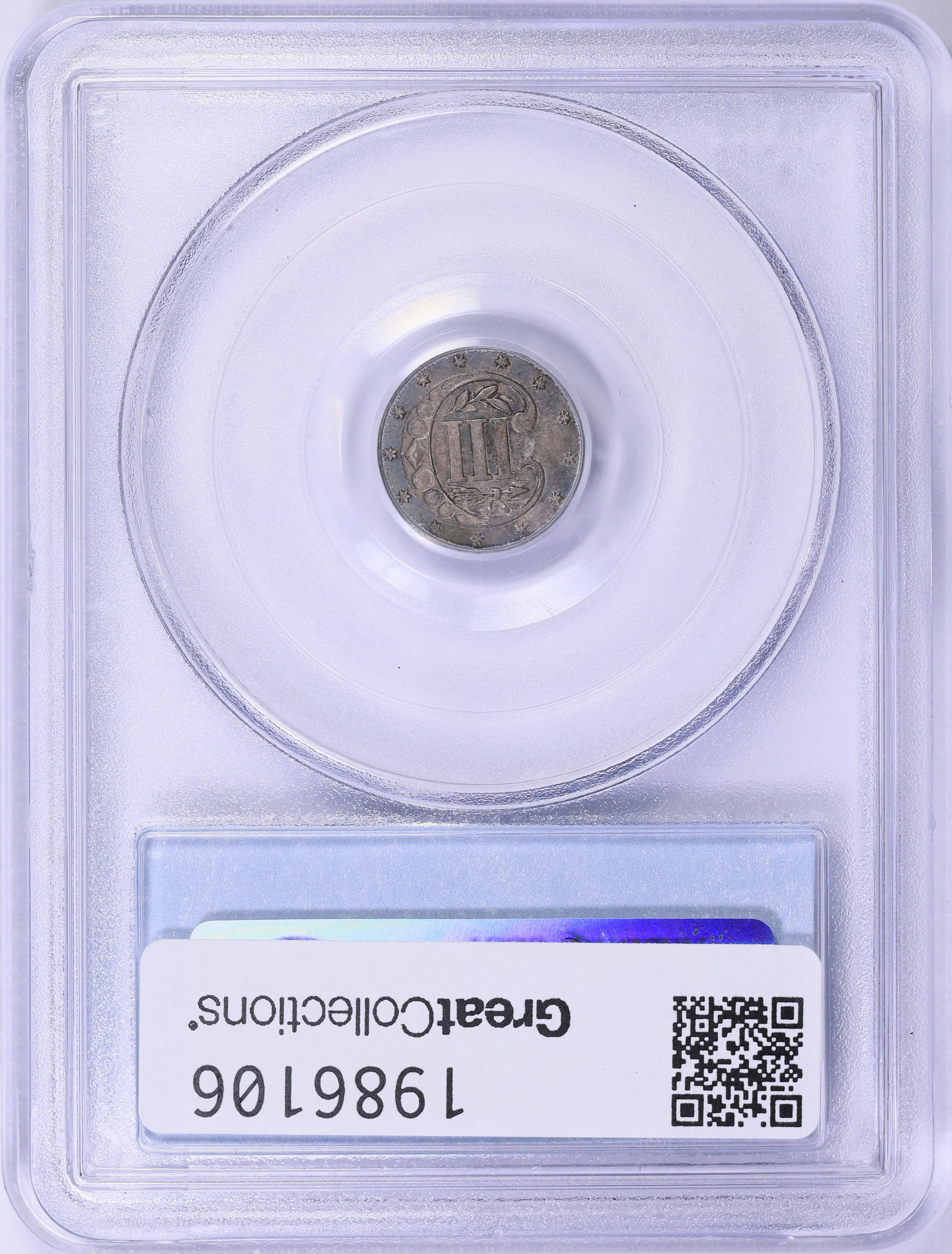 1866 Silver Three-Cent Piece PCGS AU-50 (CAC Green) (Toned) (Item ...