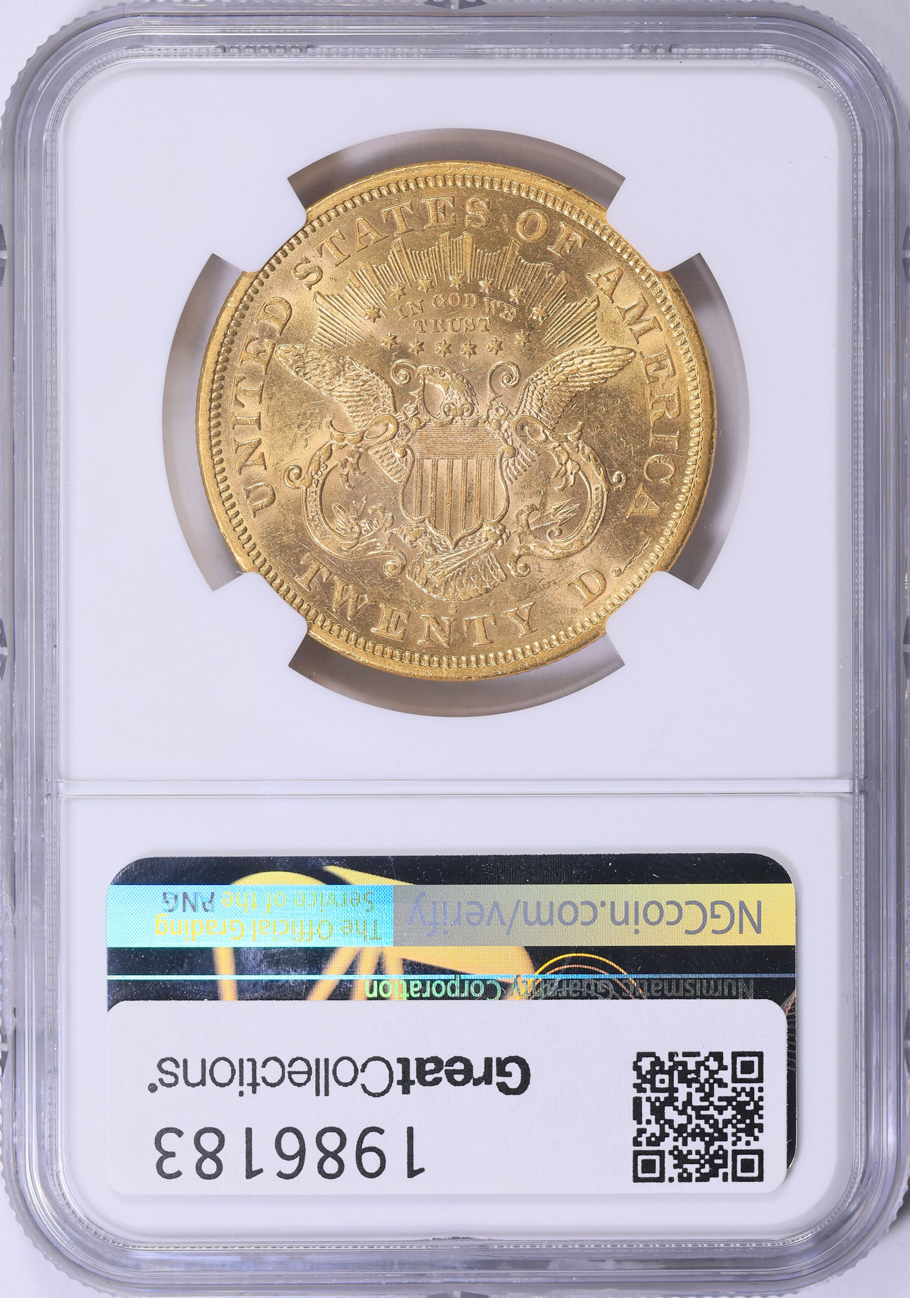 1871-S Liberty Gold Double Eagle NGC AU-58 (CAC Green) (Item 1986183 ...
