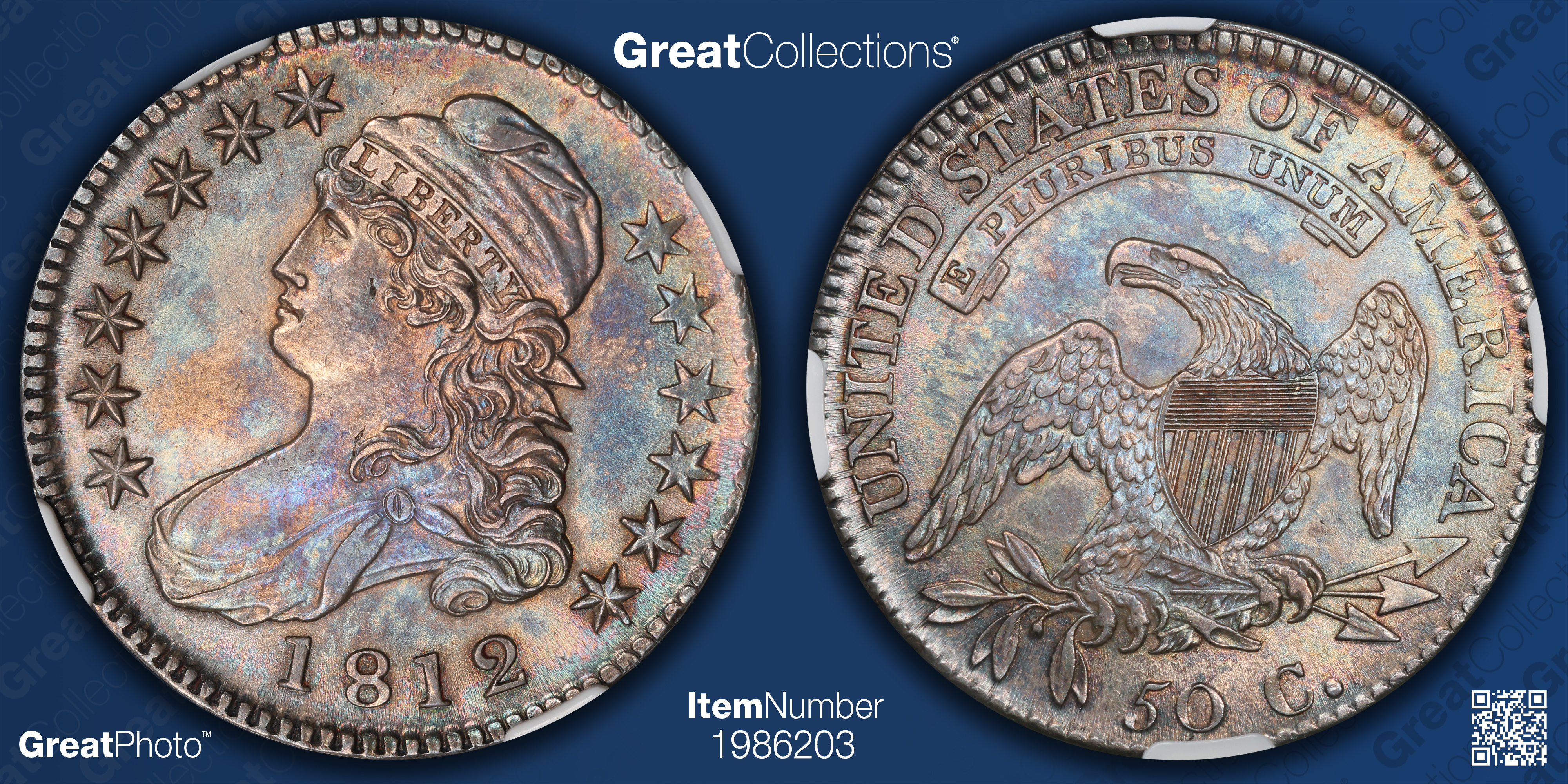 1812 Capped Bust Half Dollar NGC MS-64 (Toned) (Item 1986203 ...