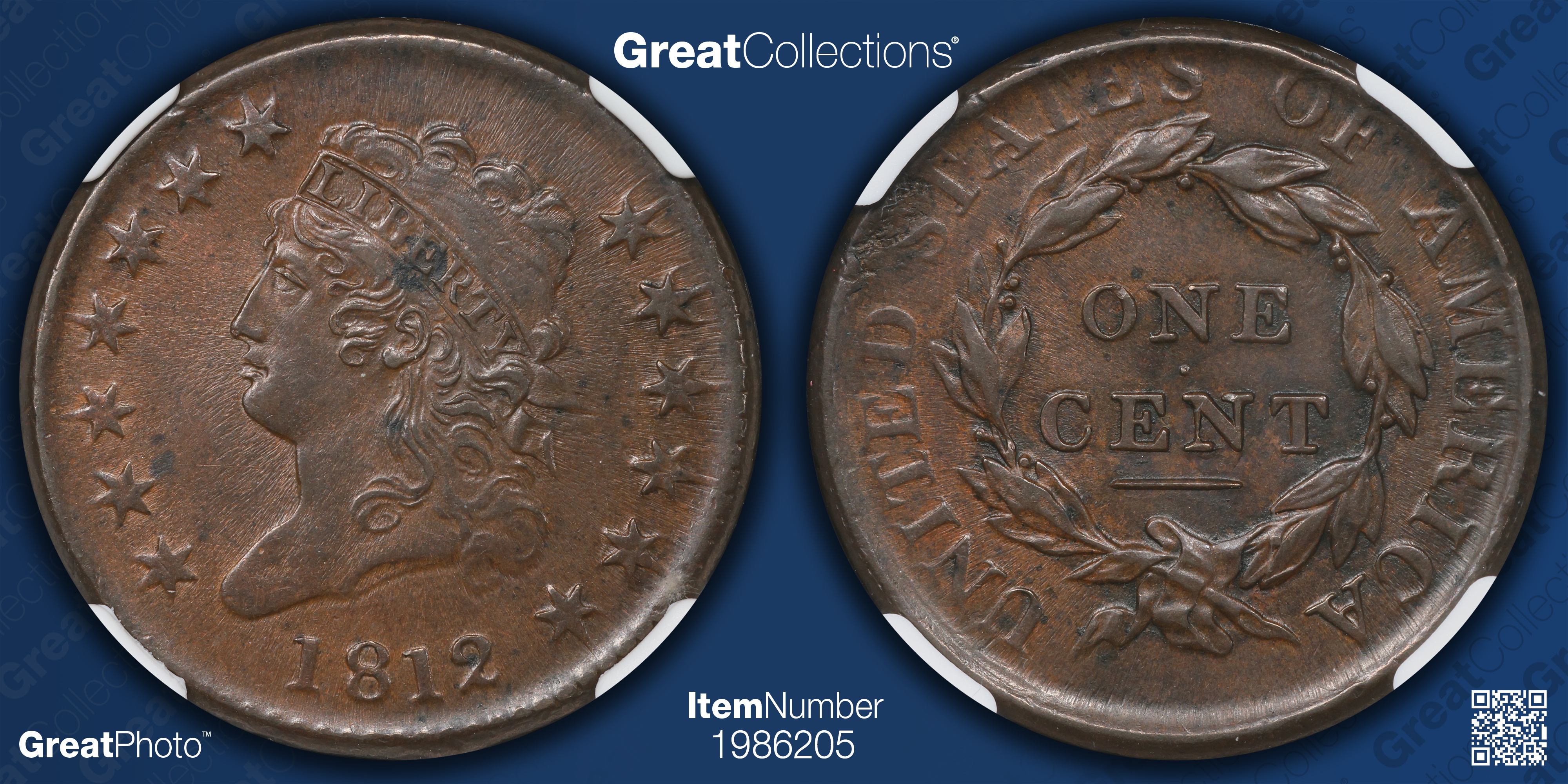 1812 Classic Cent Large Date NGC MS-62 BN (Item 1986205 ...