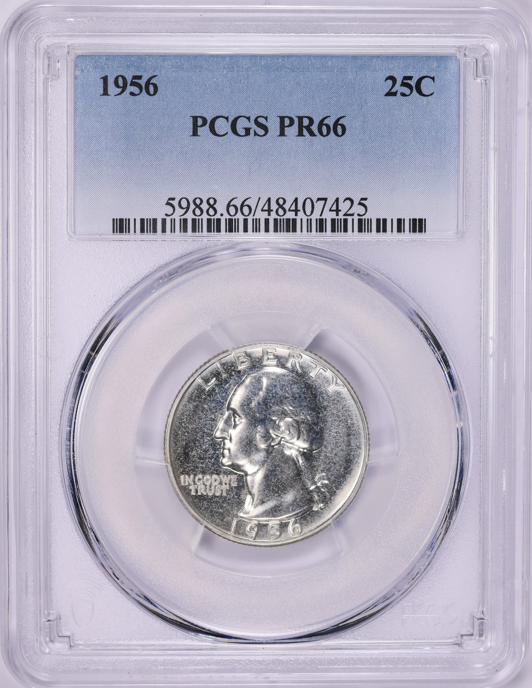 1956 Washington Quarter PCGS Proof-66 (Item 1986224) | GreatCollections ...