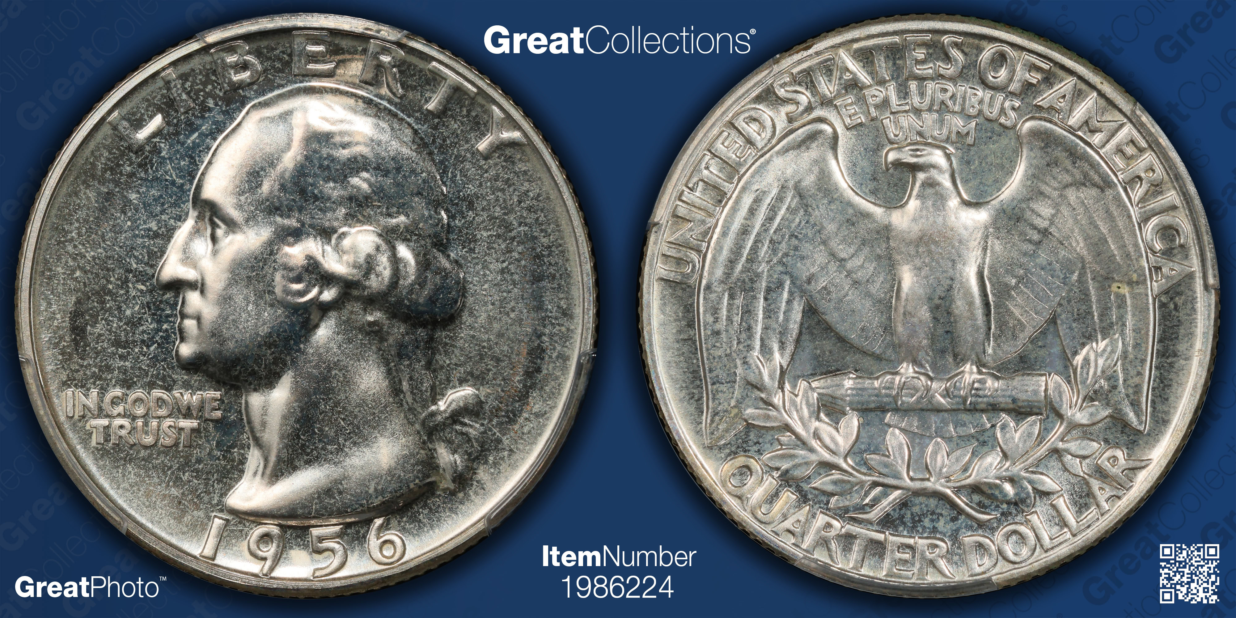 1956 Washington Quarter PCGS Proof-66 (Item 1986224) | GreatCollections ...