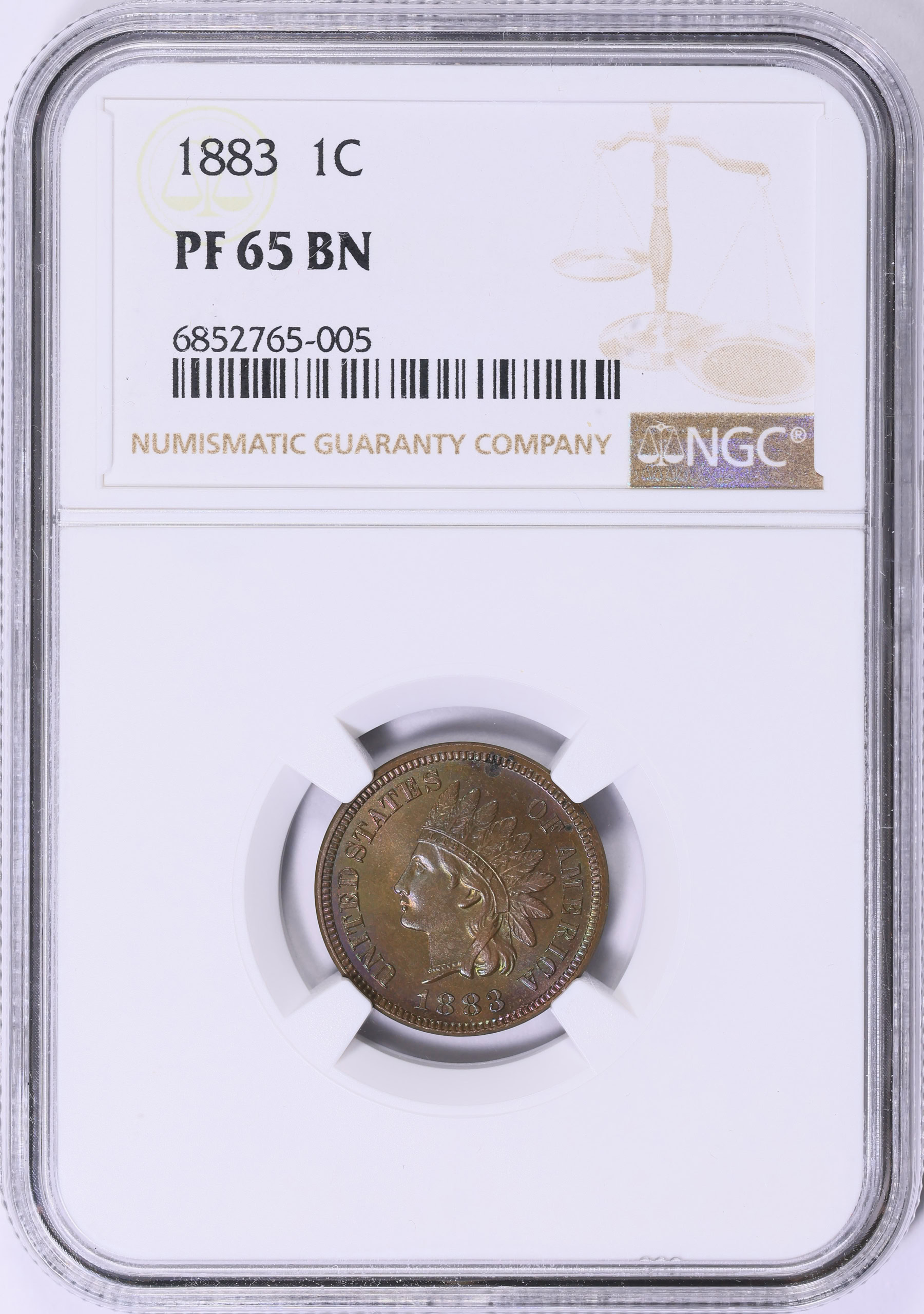 1883 Indian Cent NGC Proof-65 BN (Toned) (Item 1987431 ...