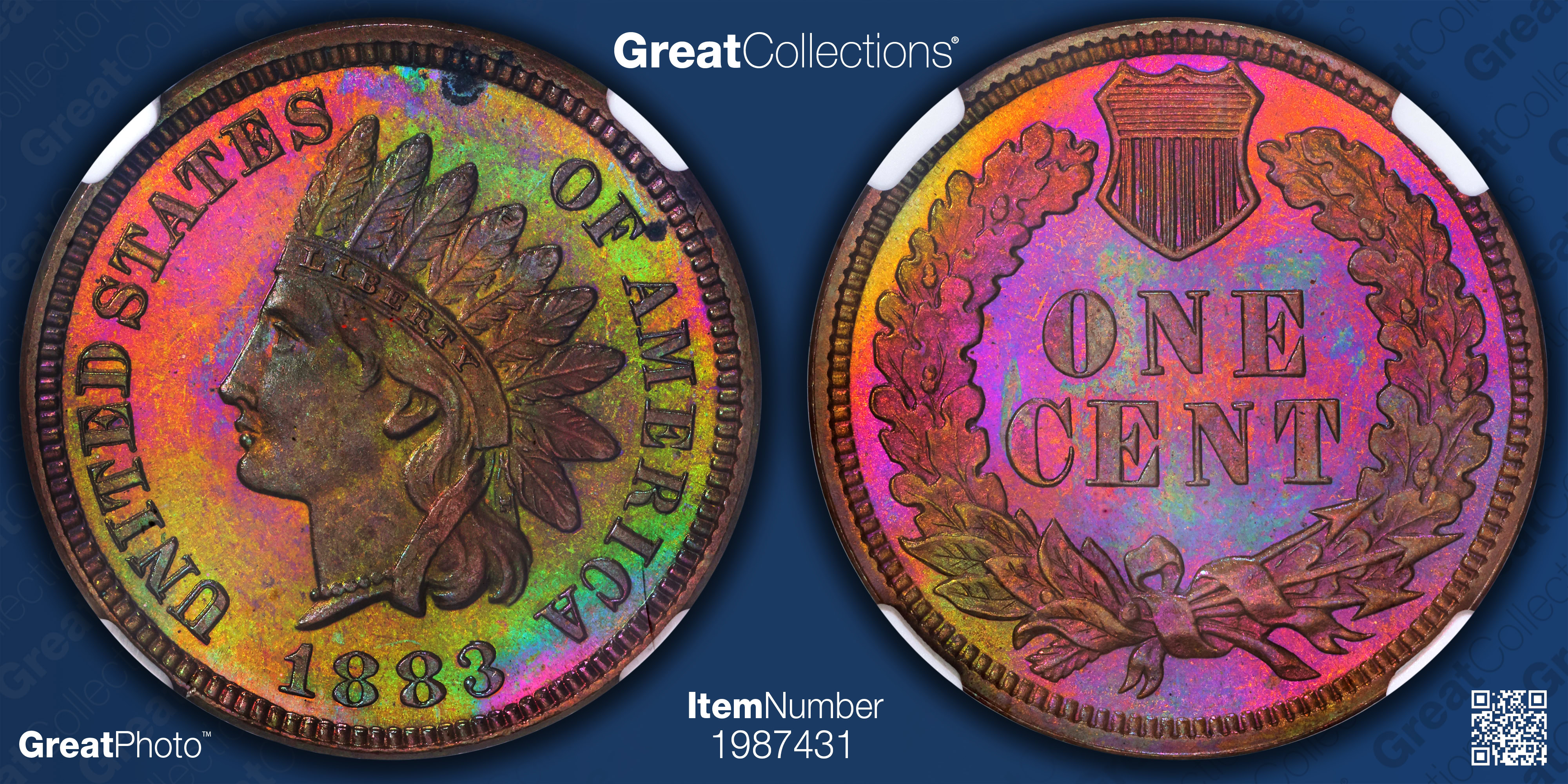 1883 Indian Cent NGC Proof-65 BN (Toned) (Item 1987431 ...