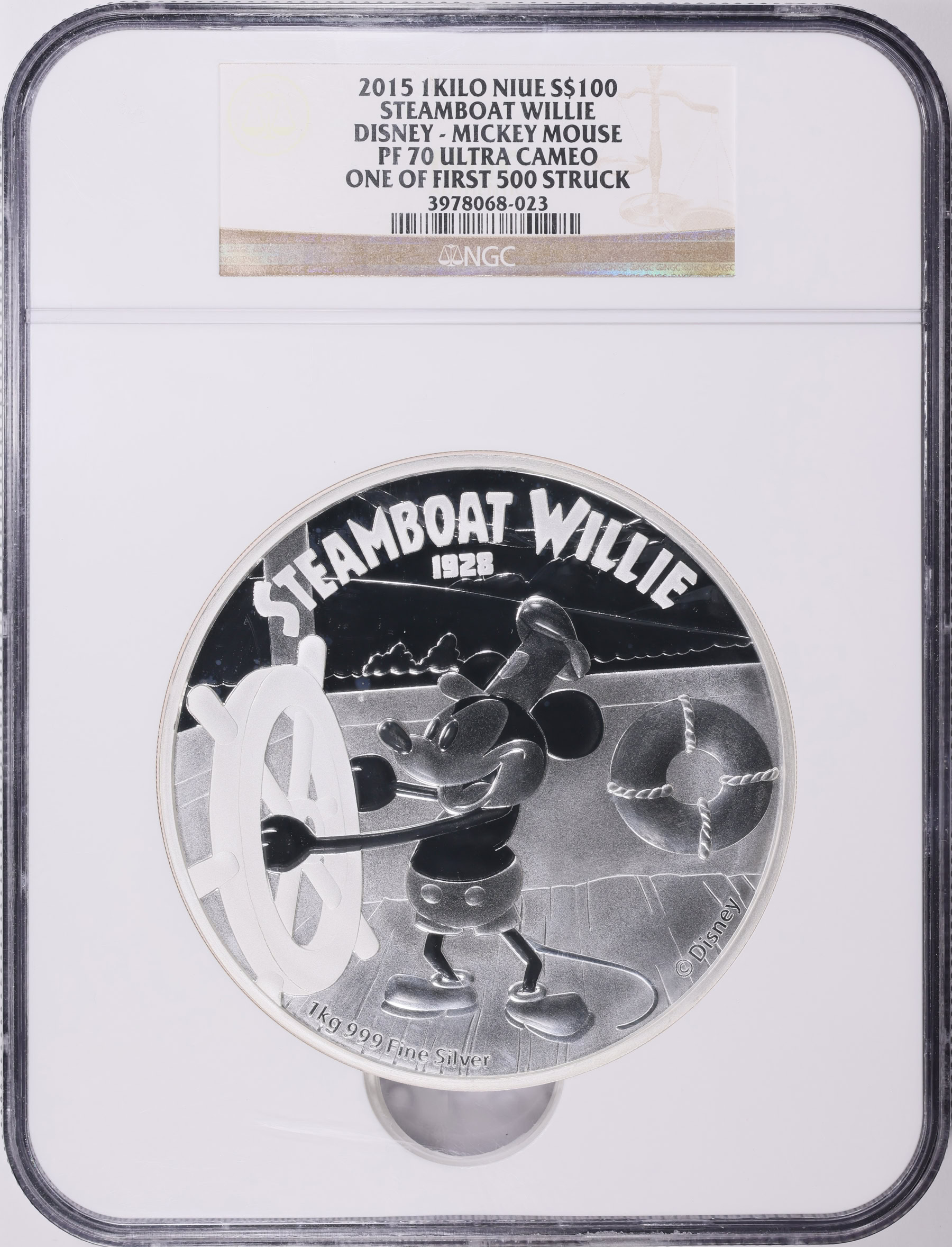 Niue 2015 Silver $100 Disney Characters Steamboat Willie Kilo NGC Proof ...