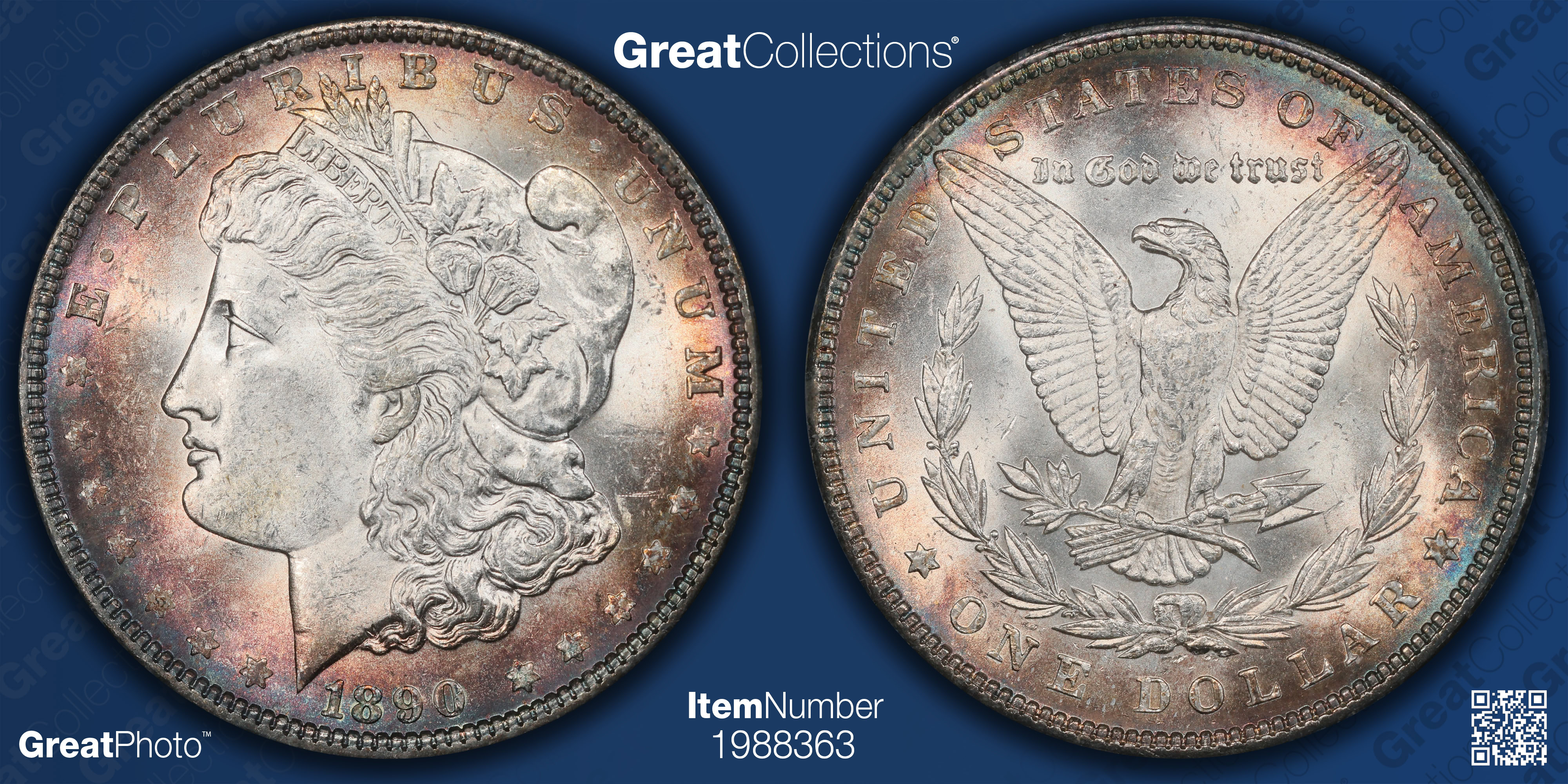 1890 Morgan Silver Dollar NGC MS-62 (Redfield Collection) (Paramount ...