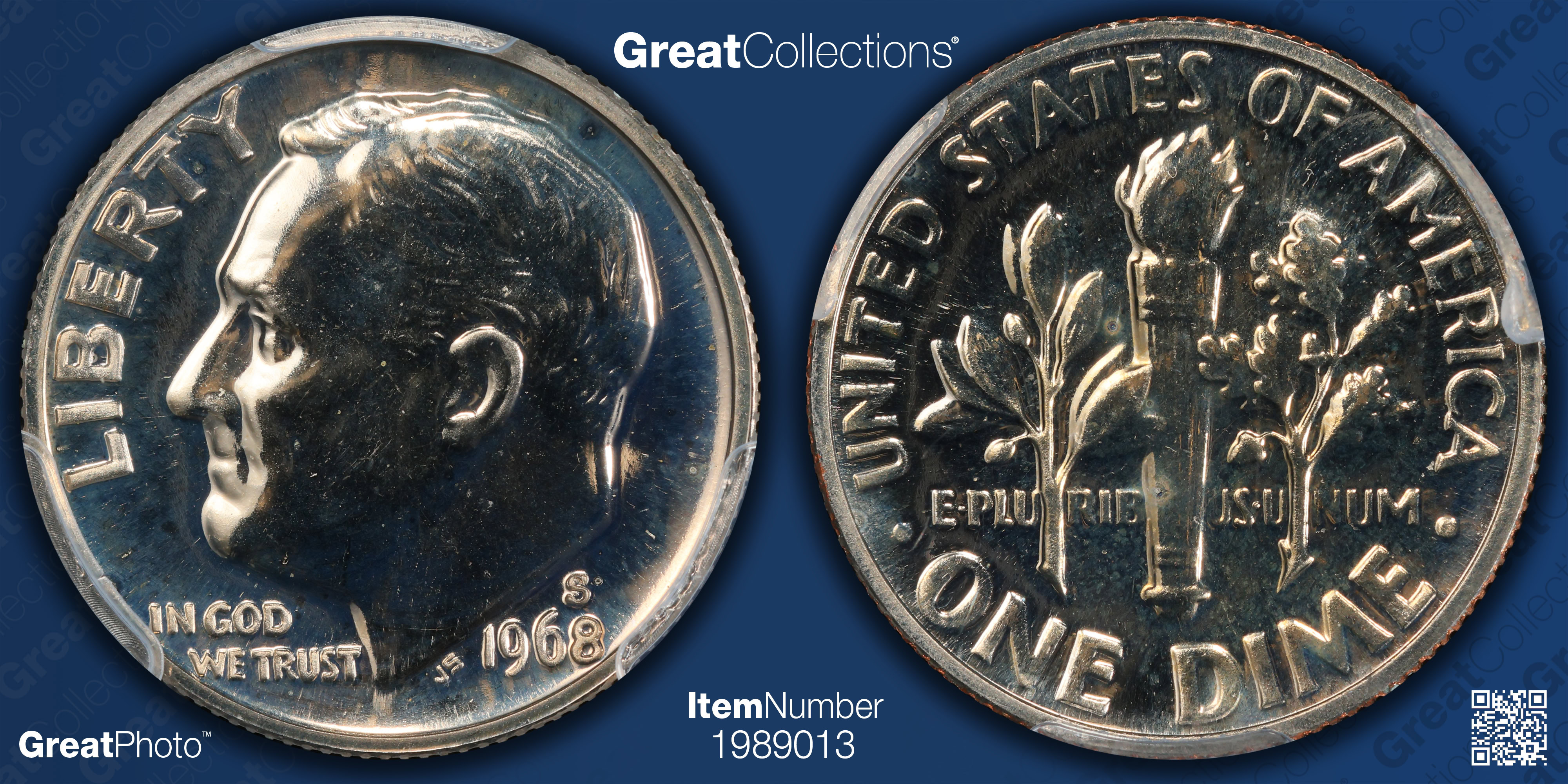 1968-S/S Roosevelt Dime Repunched Mintmark FS-502 PCGS Proof-66 (Item ...