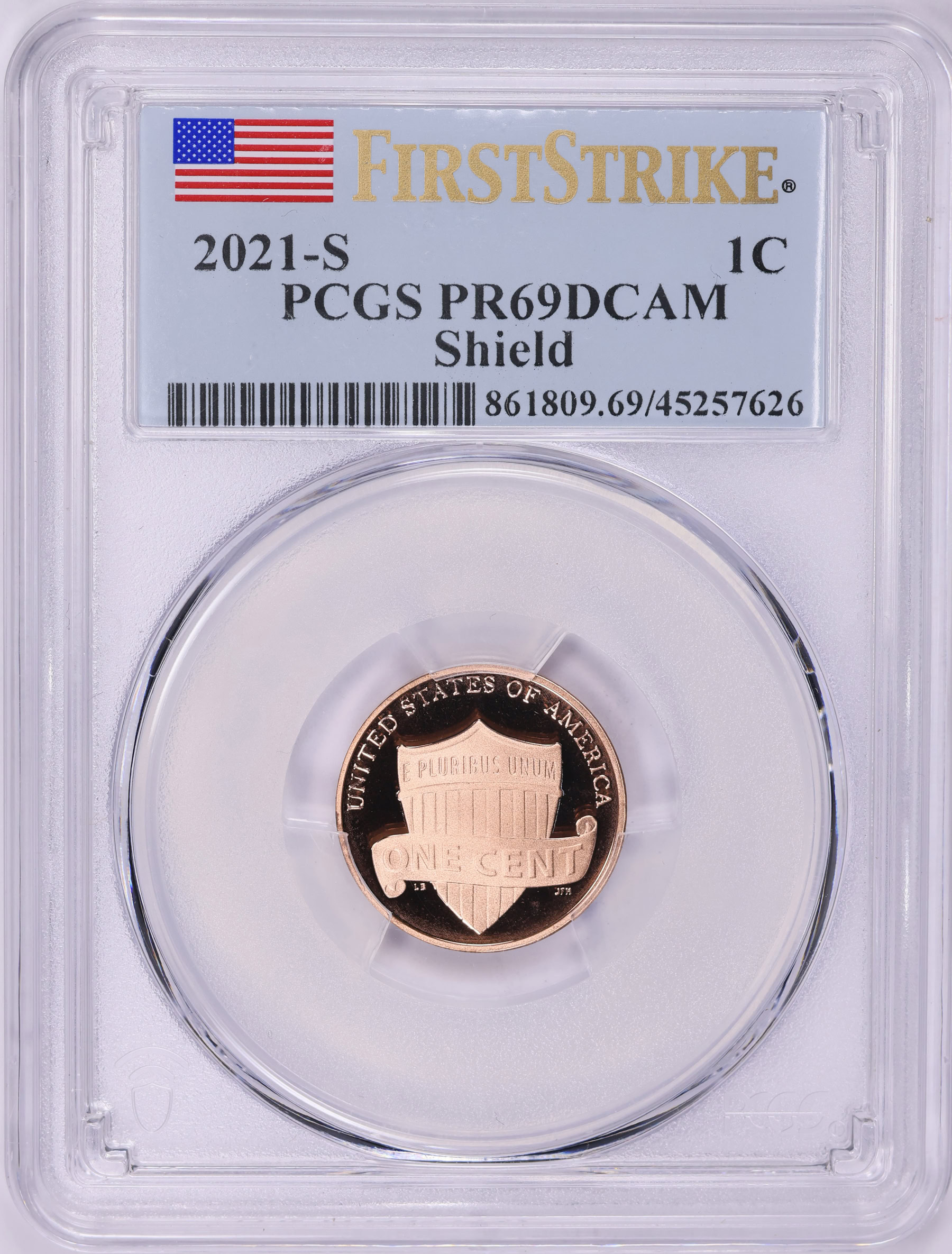 2021-S Lincoln Cent Shield First Strike PCGS Proof-69 DCAM (Item ...