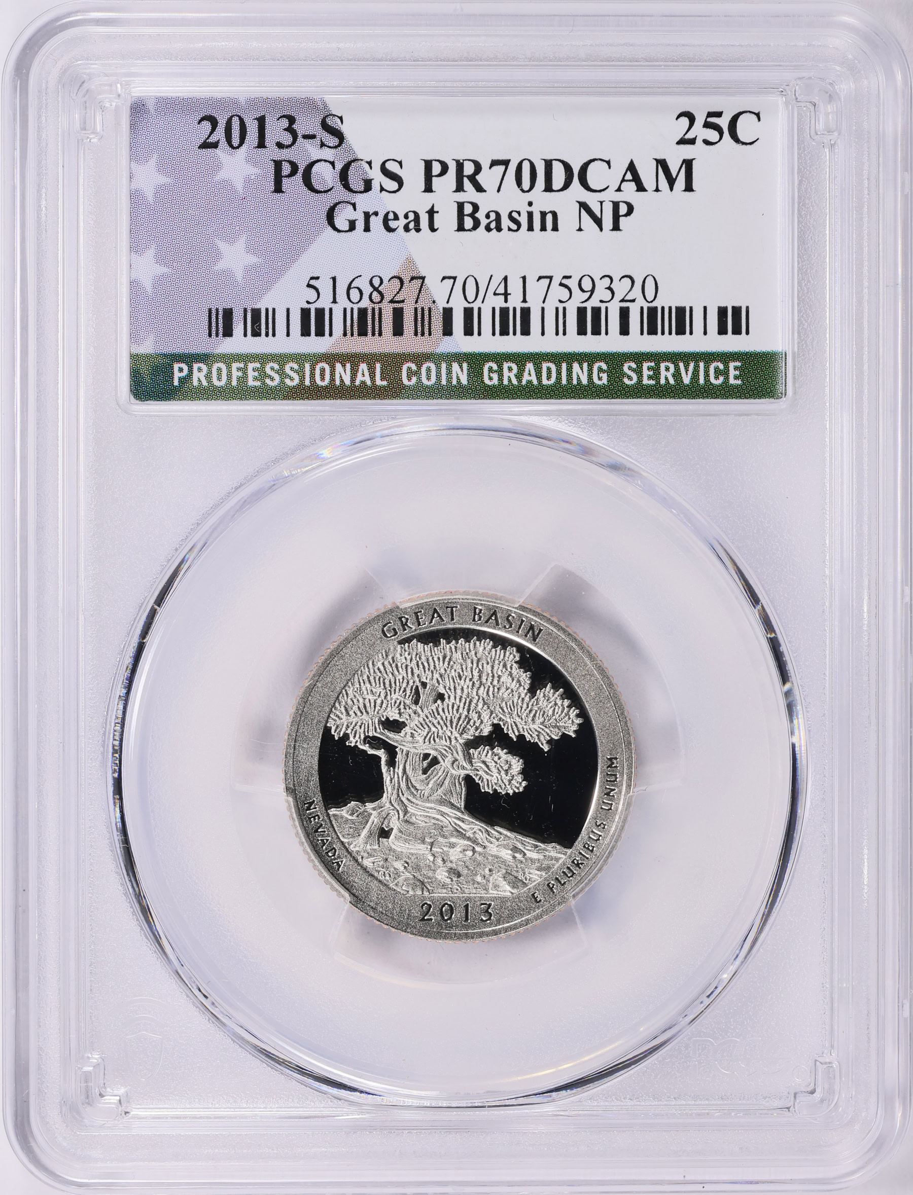 2013-S America the Beautiful Quarter Great Basin NP PCGS Proof-70 DCAM ...