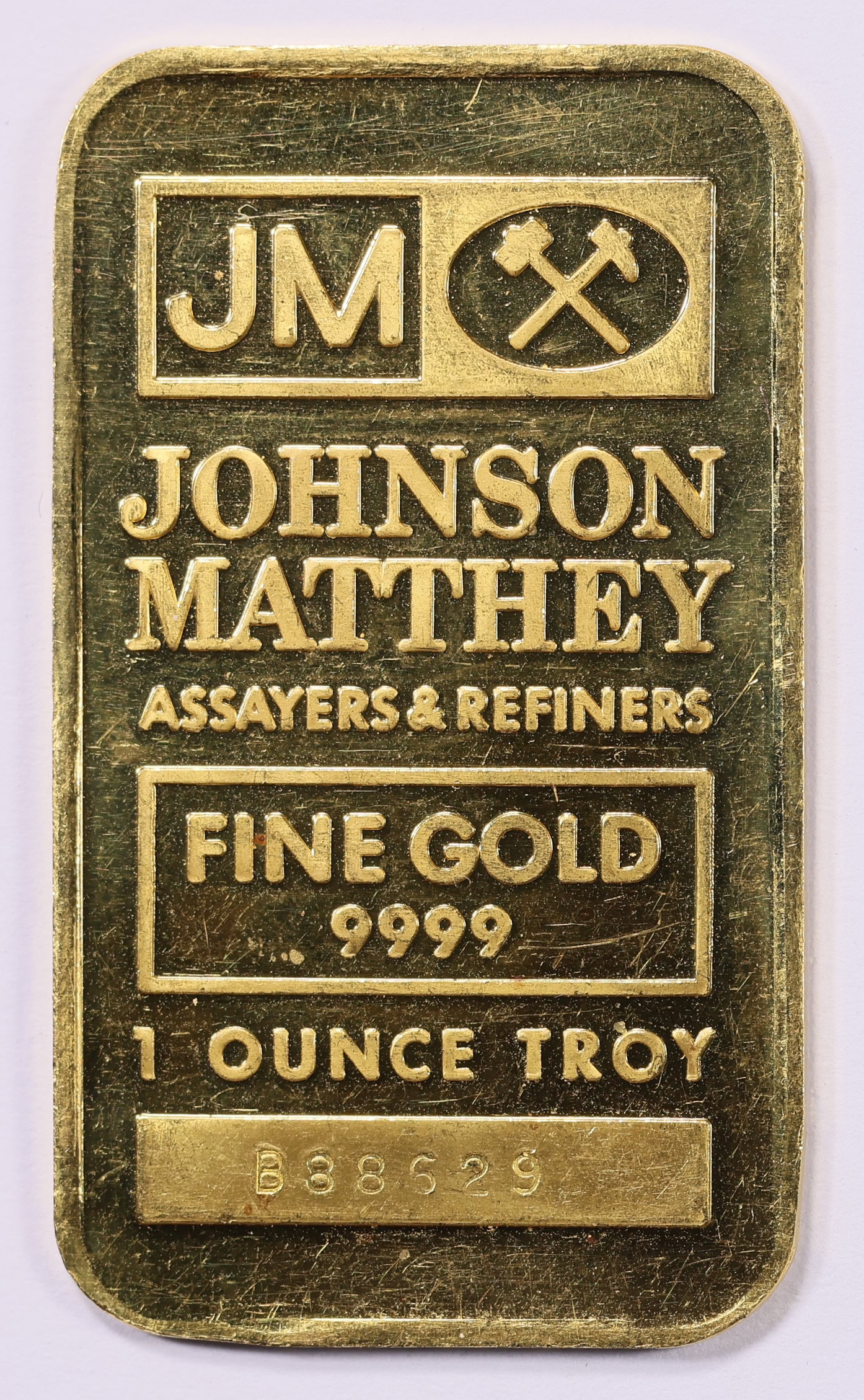 ND Gold 1oz Johnson Matthey Ingot/Bar Uncertified (AGW = 0.999 oz ...