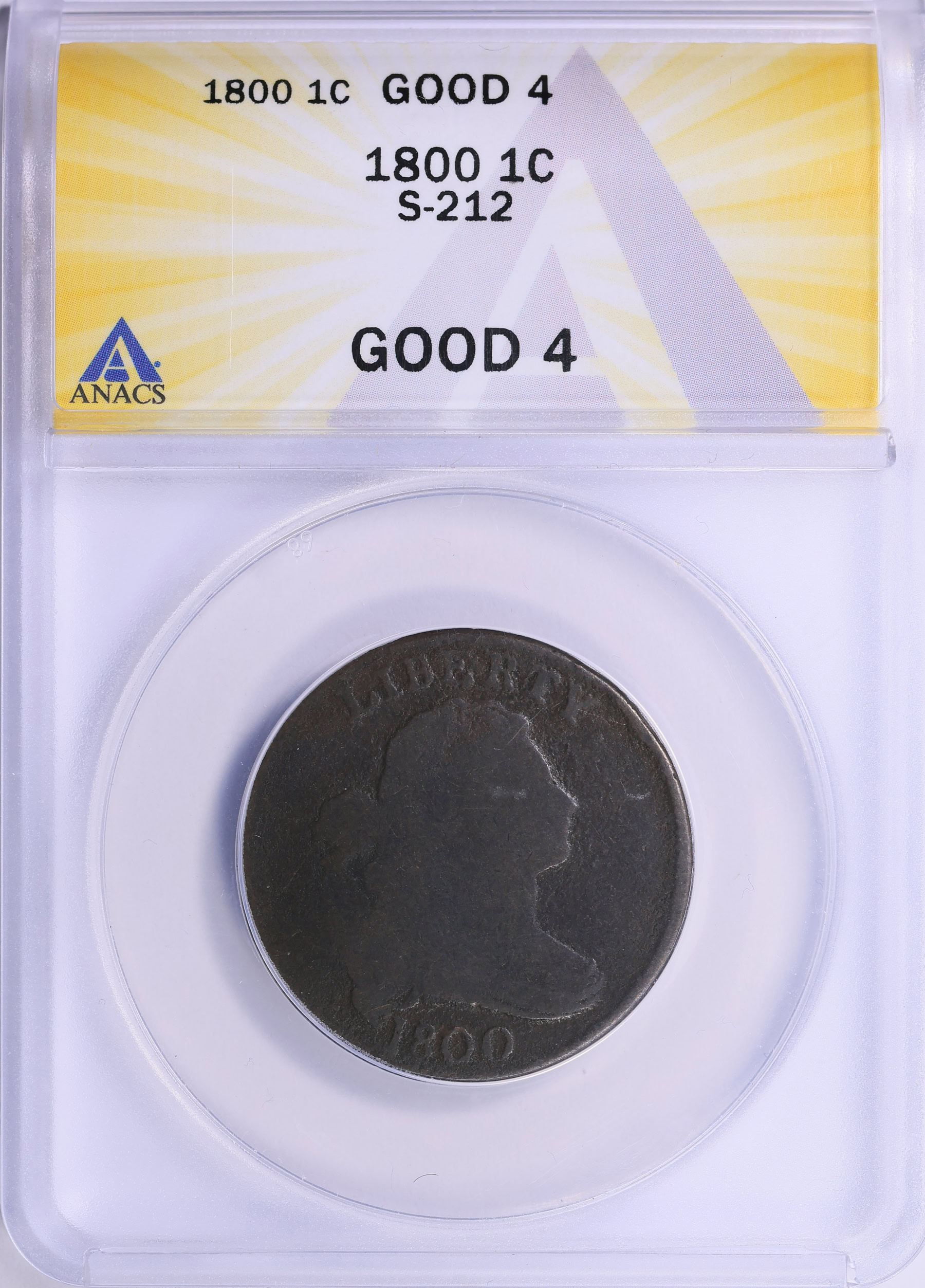 1800 Draped Bust Cent Sheldon 212 ANACS G-04 BN (Item 1989681 ...