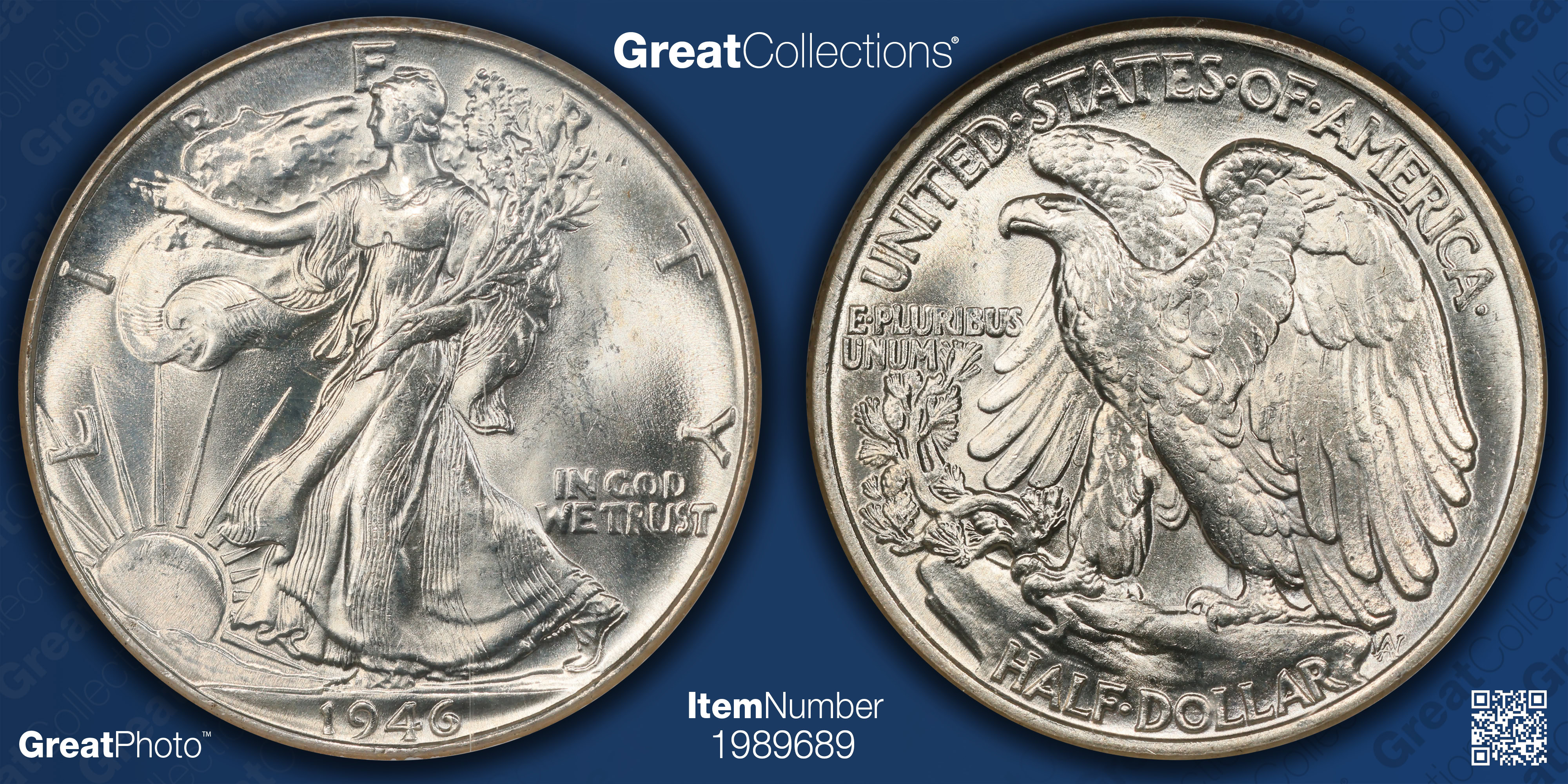 1946 Walking Liberty Half Dollar NGC MS-64 (L.E. Eliasberg, Jr. Estate ...