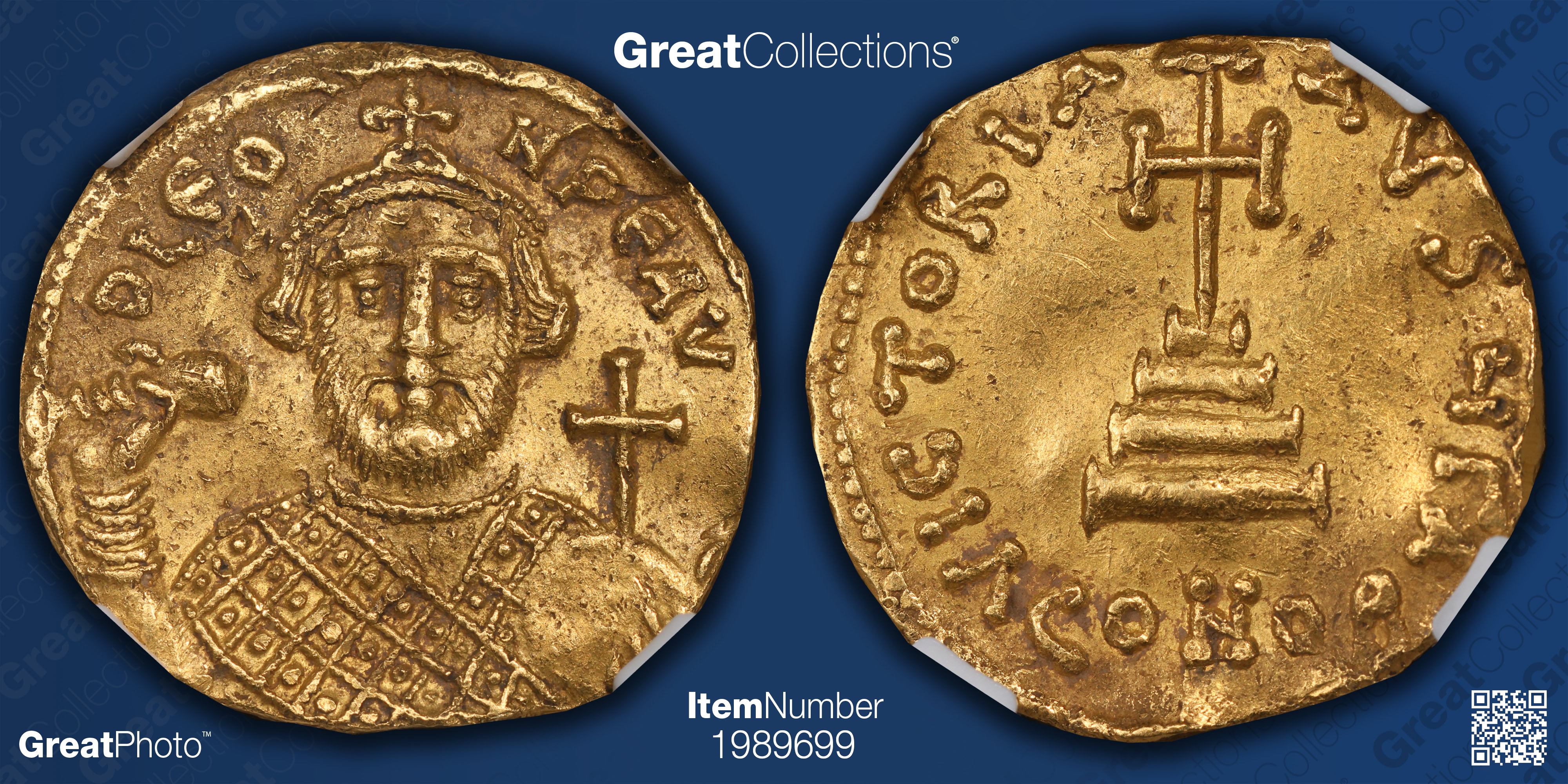 Ancient Byzantine Empire, Leontius (A.D. 695-698) Gold Solidus (4.24gms ...