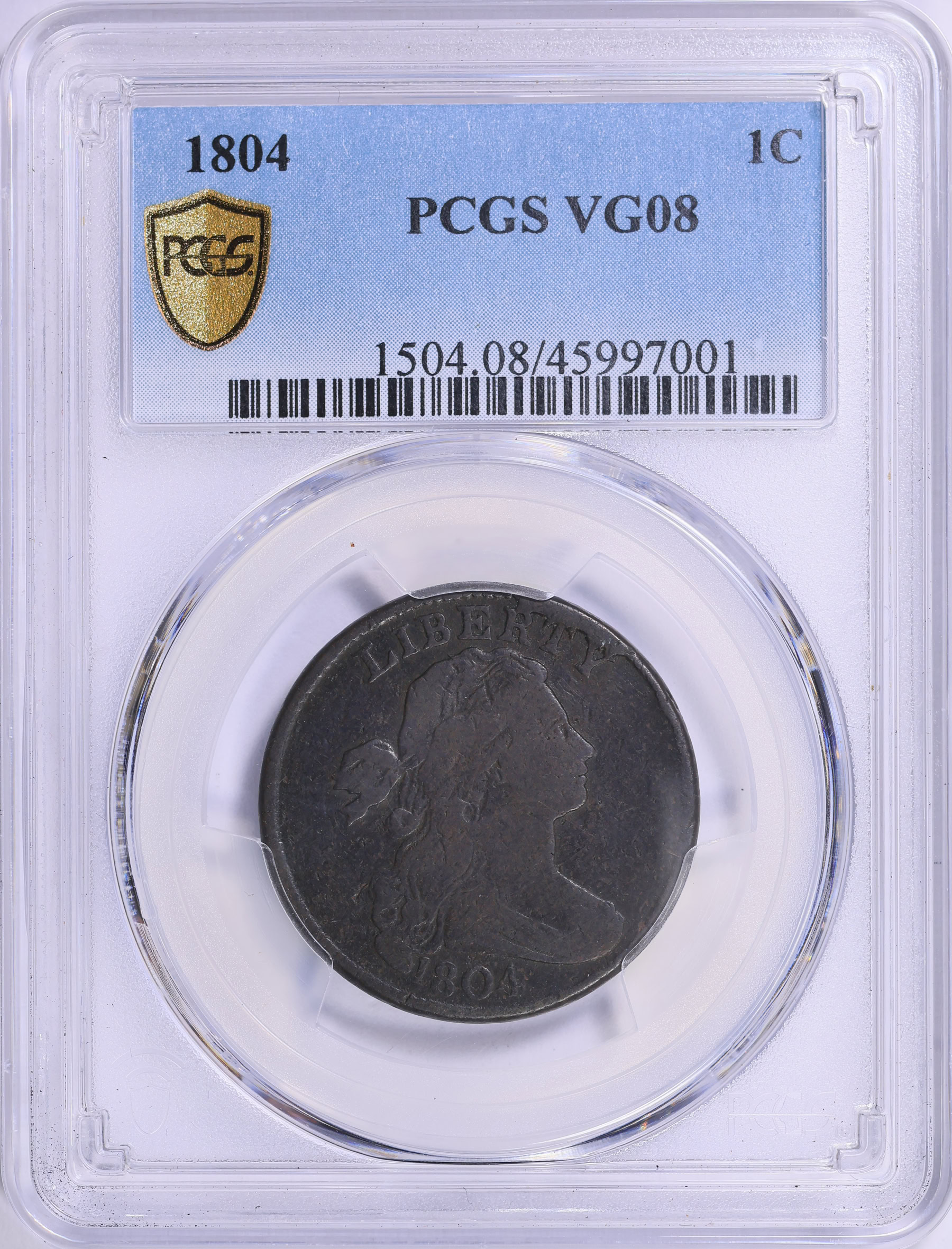 1804 Draped Bust Cent PCGS VG-08 BN (Item 1989758) | GreatCollections ...