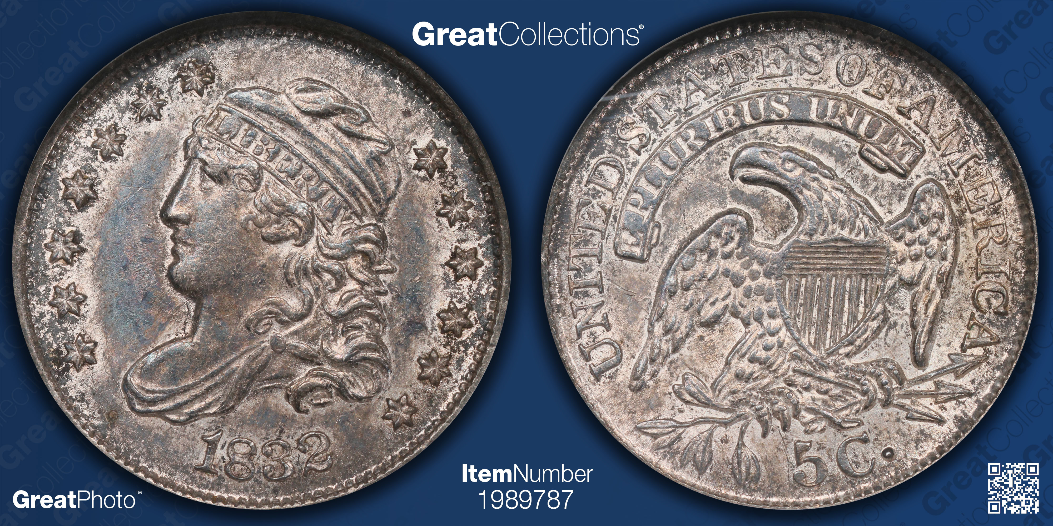 1832 Capped Bust Half Dime NGC MS-62 (Item 1989787) | GreatCollections ...