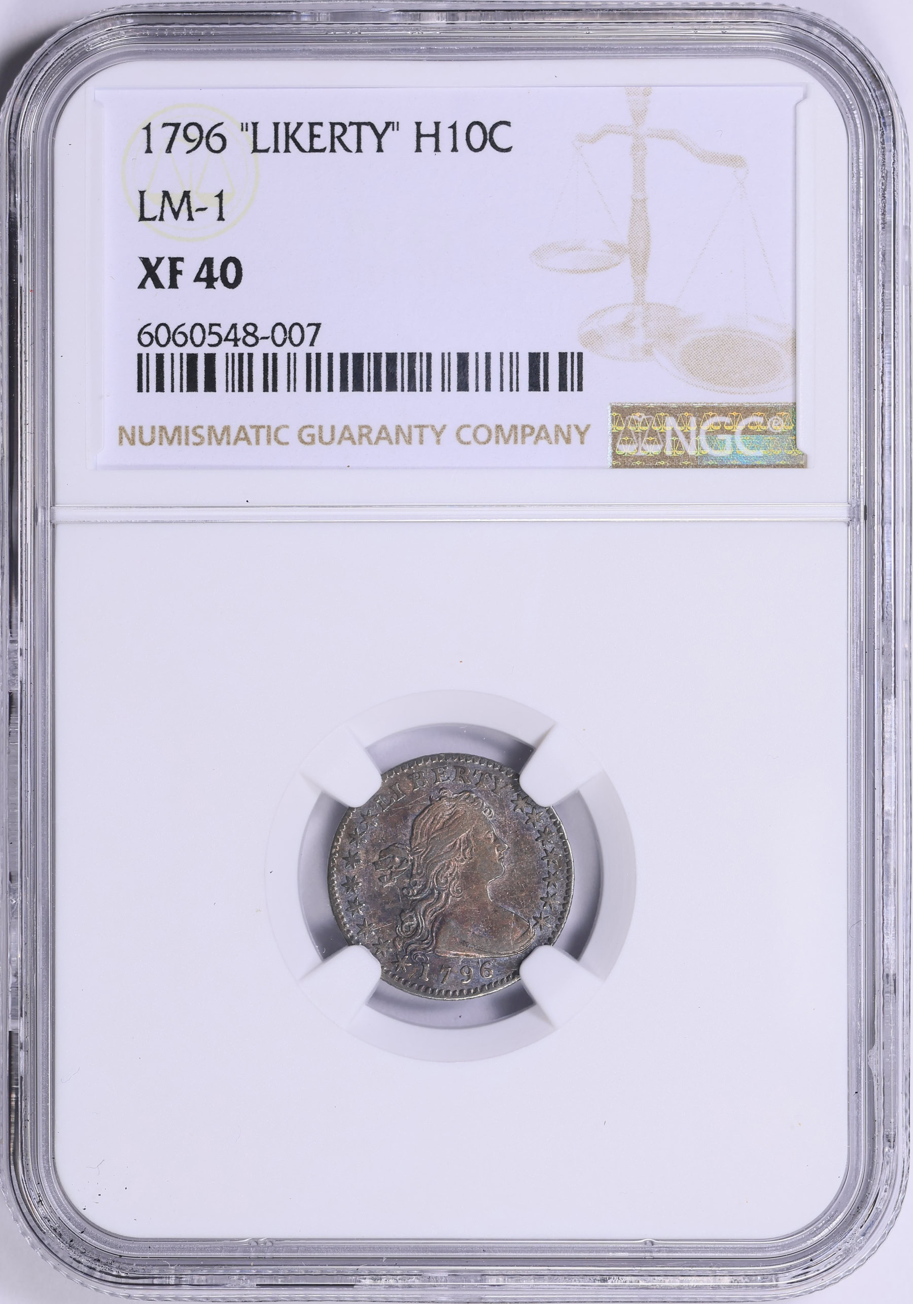 1796 Draped Bust Half Dime LIKERTY LM-1 NGC XF-40 (Item 1989788 ...