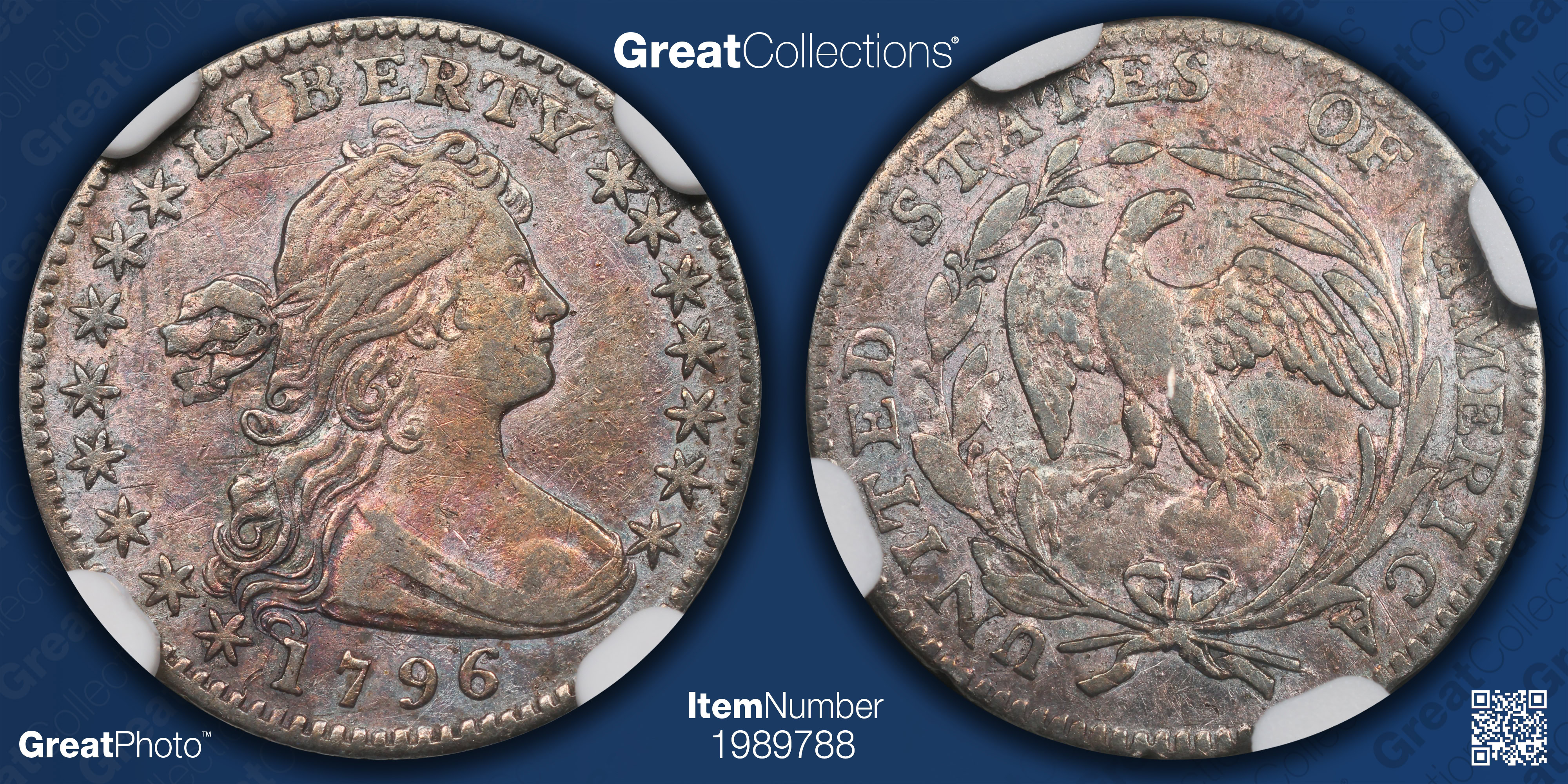 1796 Draped Bust Half Dime LIKERTY LM-1 NGC XF-40 (Item 1989788 ...