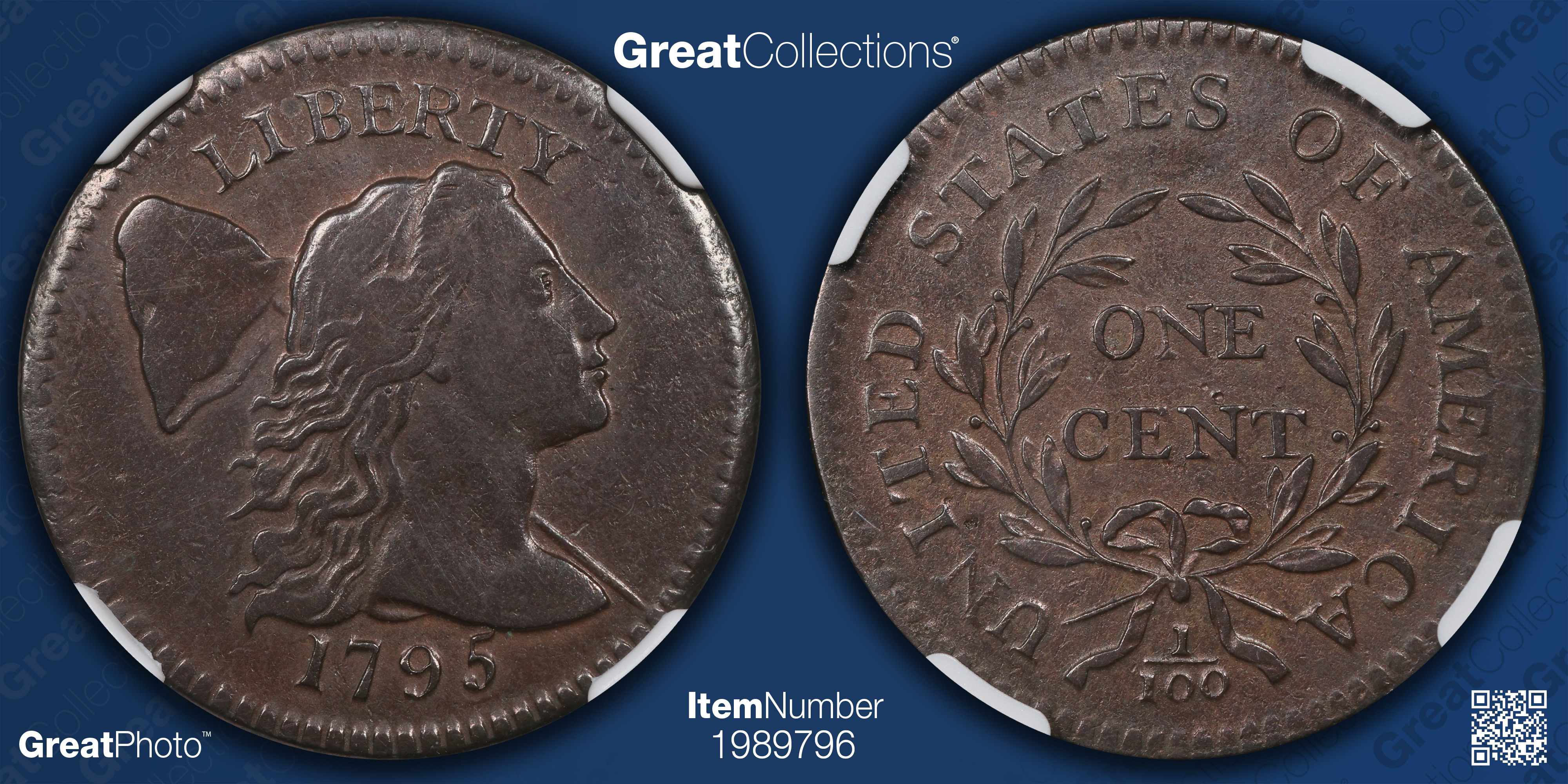 1795 Liberty Cap Cent Plain Edge NGC XF-40 BN (Item 1989796 ...