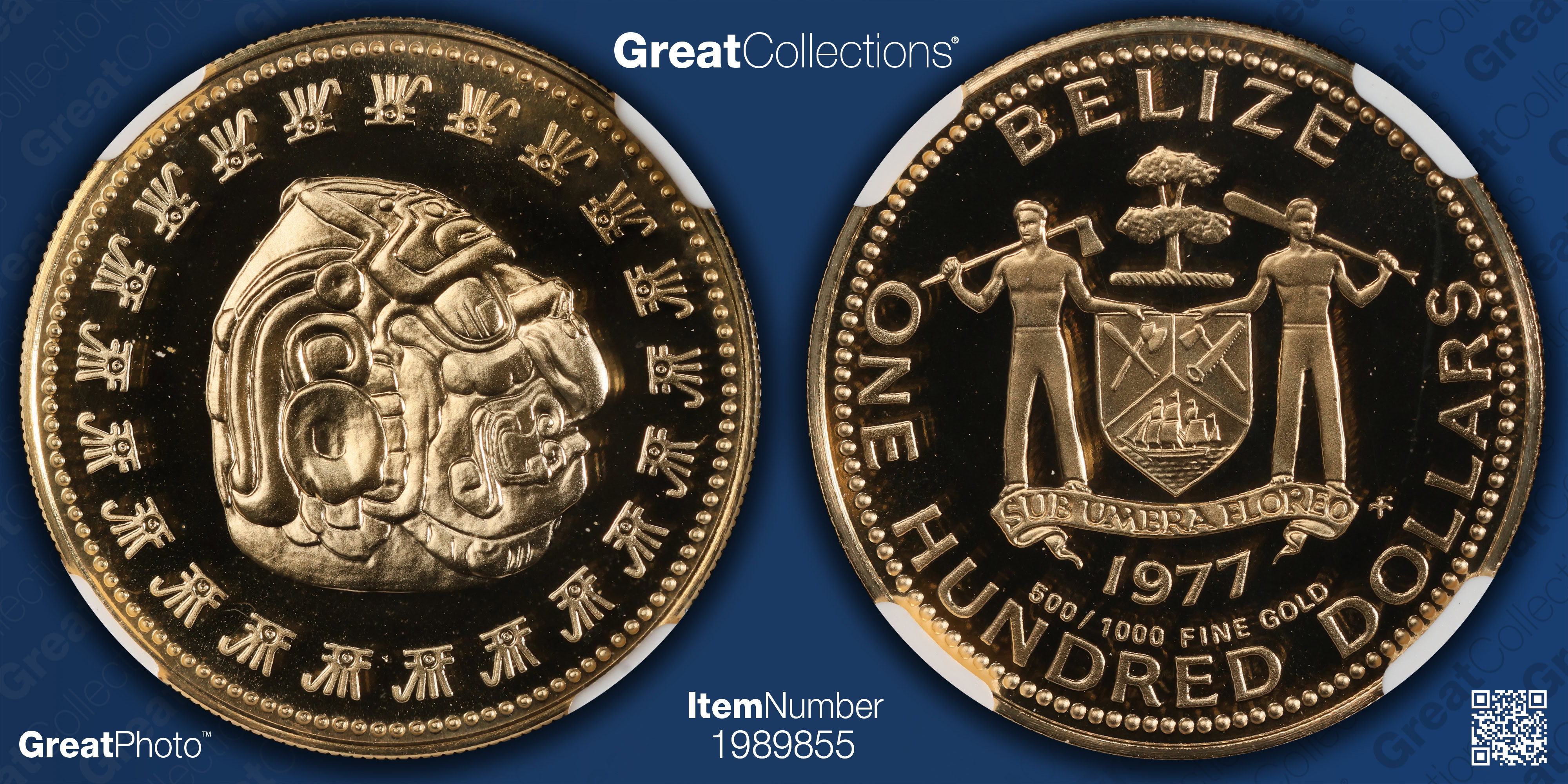 Belize 1977-FM Gold $100 Kinich Ahau KM-53 First Day of Minting NGC ...