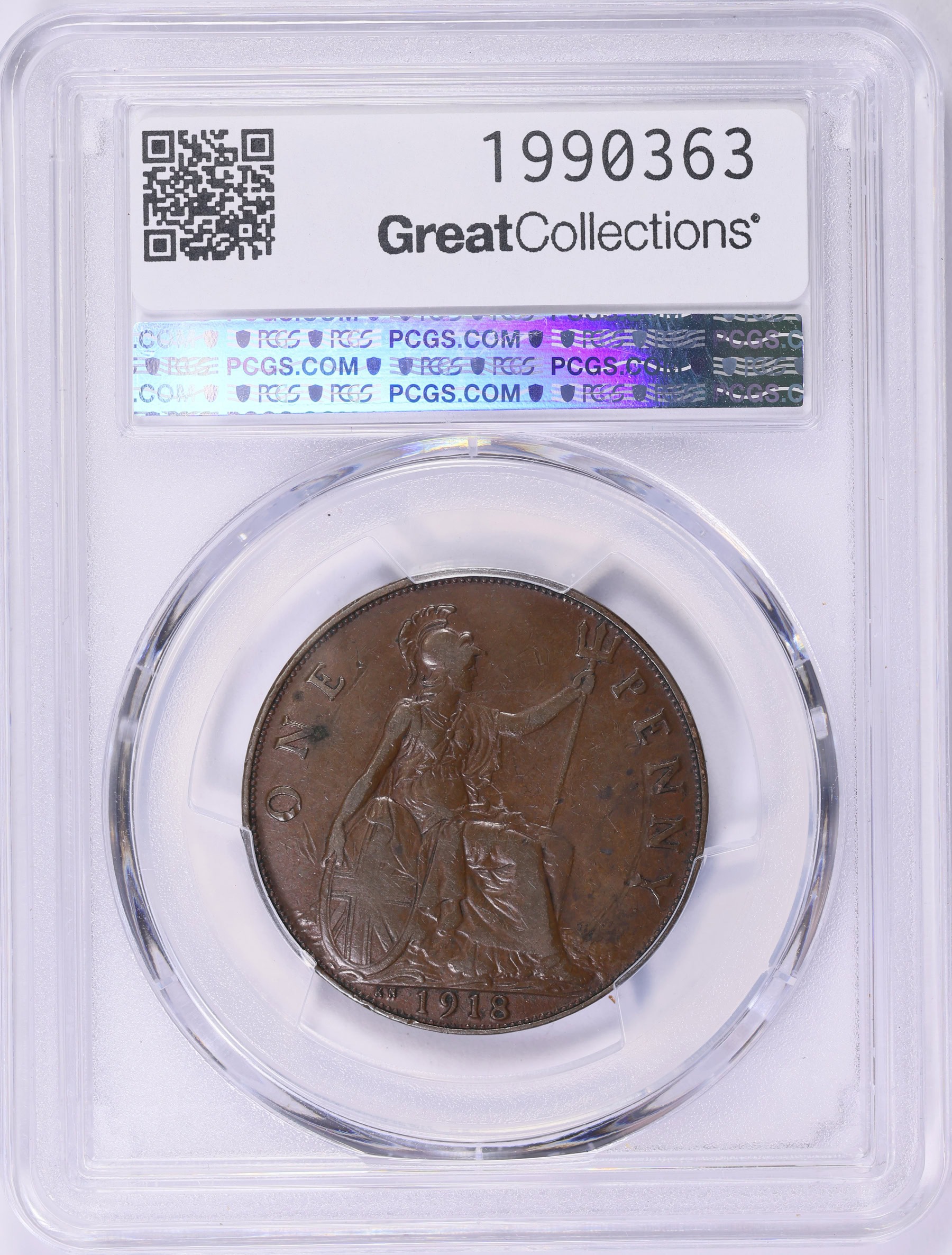 Great Britain 1918-KN Penny KM-810 PCGS Genuine XF Details (Item ...